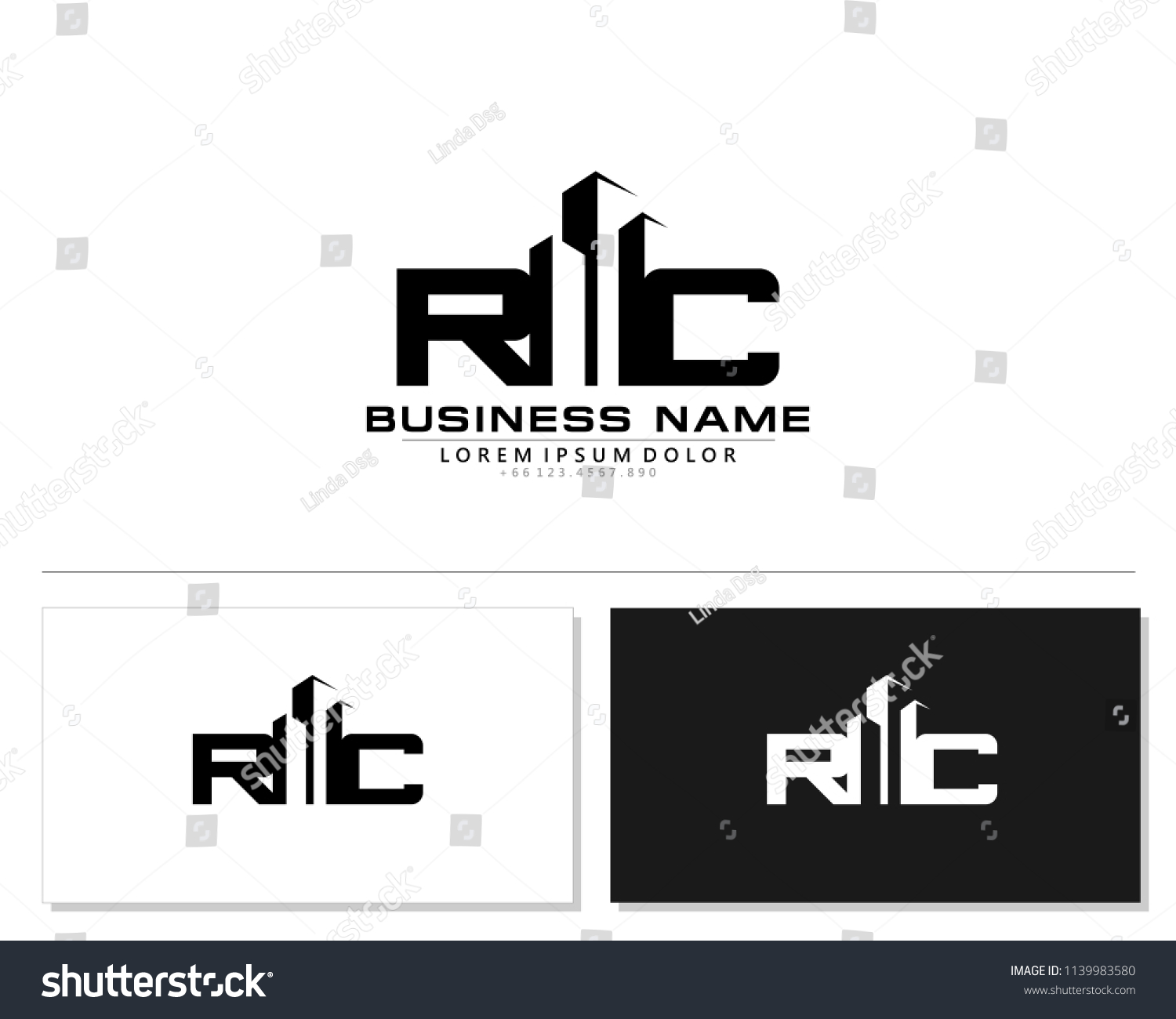 R C Initial Building Logo Concept Stock Vector (Royalty Free ...