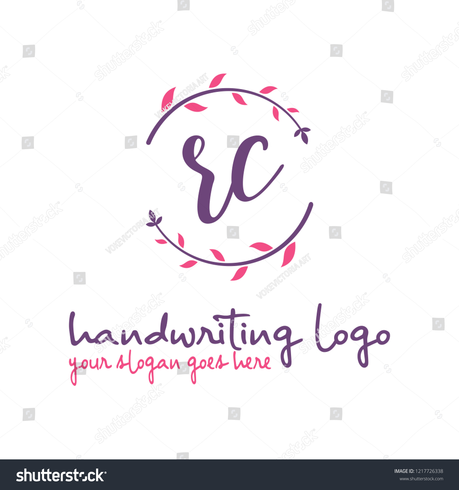 R C Initial Handwriting Logo Vector Stock Vector (Royalty Free ...