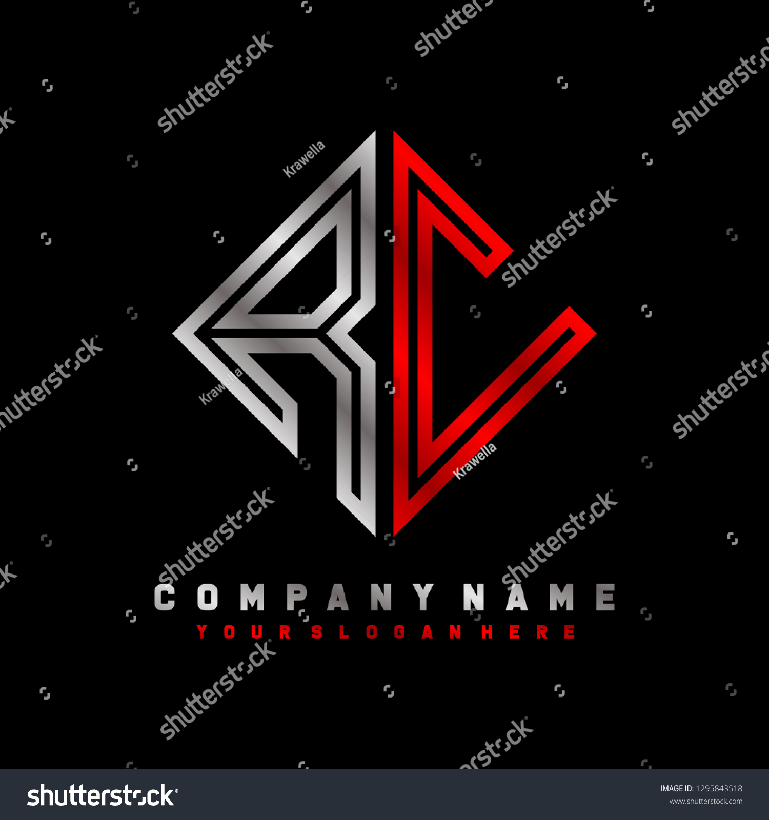 R C Initial Letter Modern Logo Stock Vector (Royalty Free) 1295843518 ...