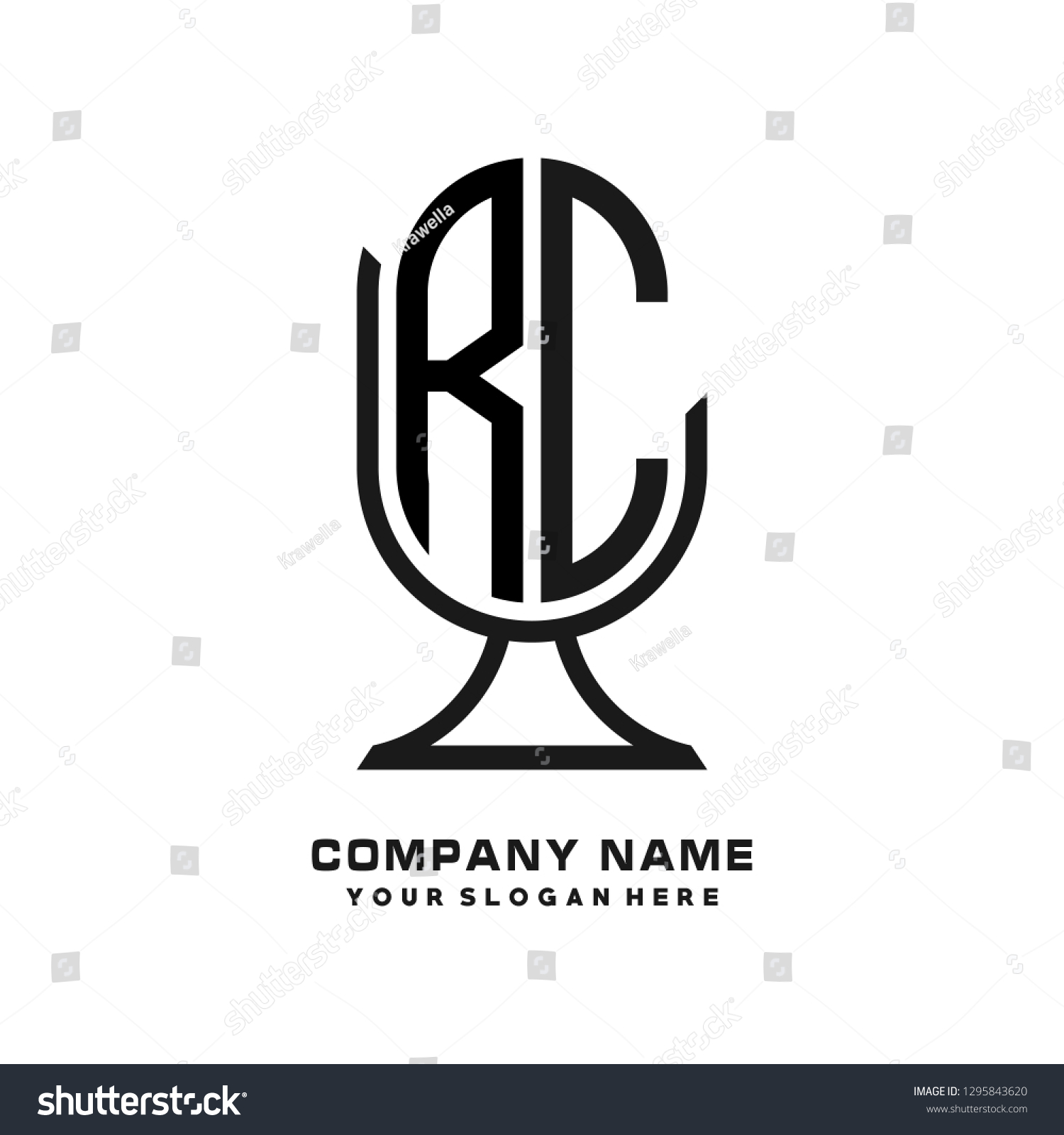 R C Initial Letter Modern Logo Stock Vector (Royalty Free) 1295843620 ...
