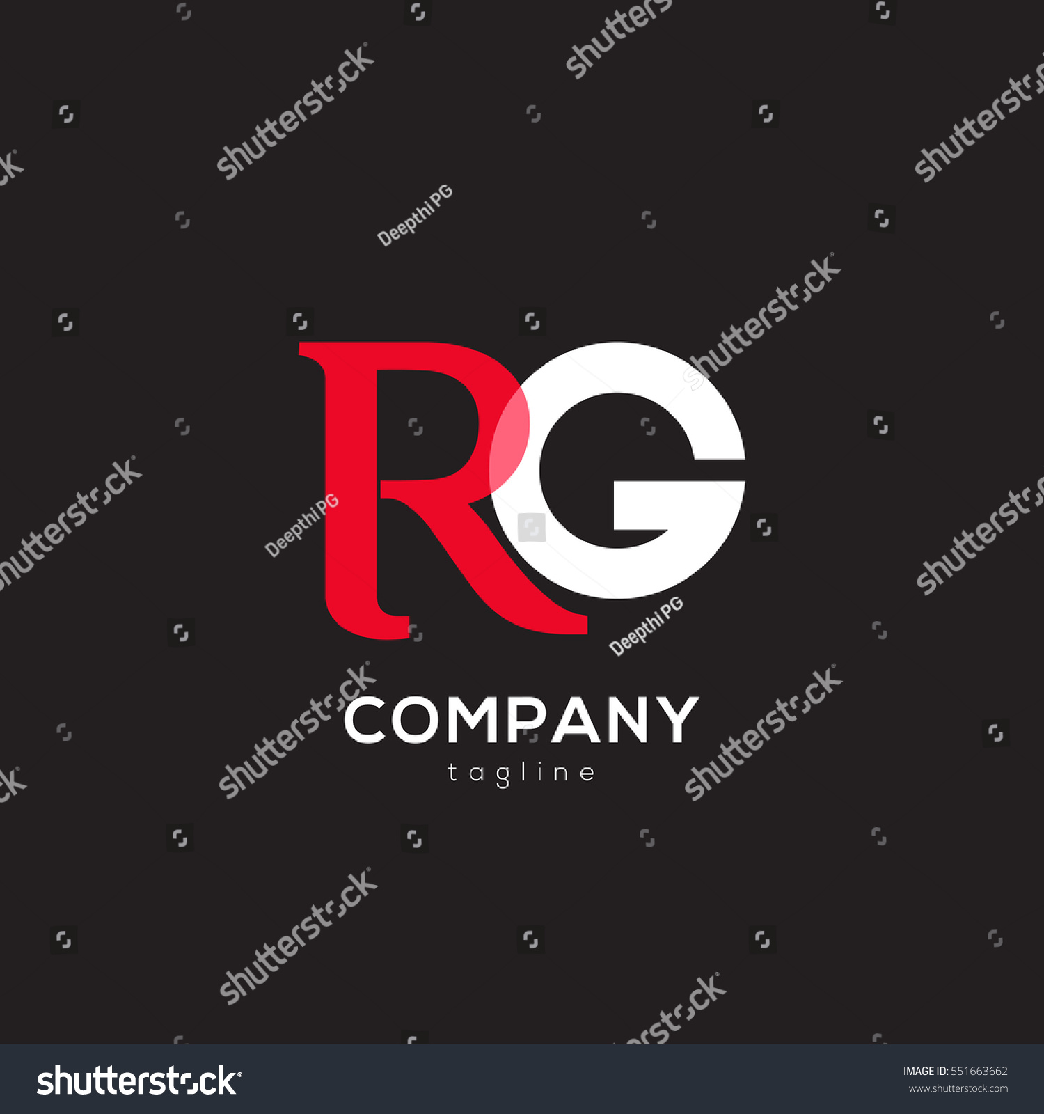 R G Letter Logo Design Vector Stock Vector (Royalty Free) 551663662