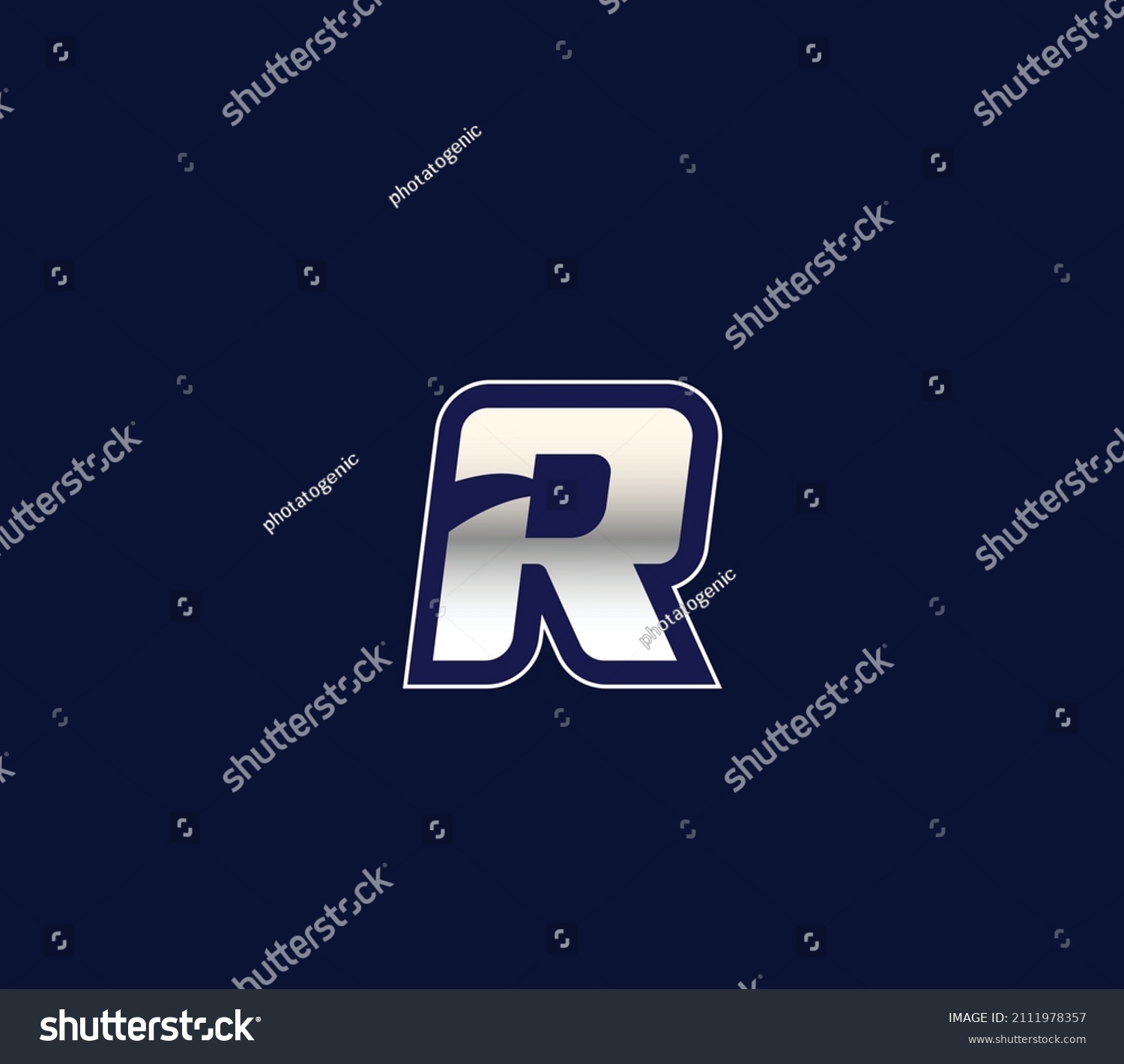 R Initial Logo Mix White Gradient Stock Vector (Royalty Free) 2111978357
