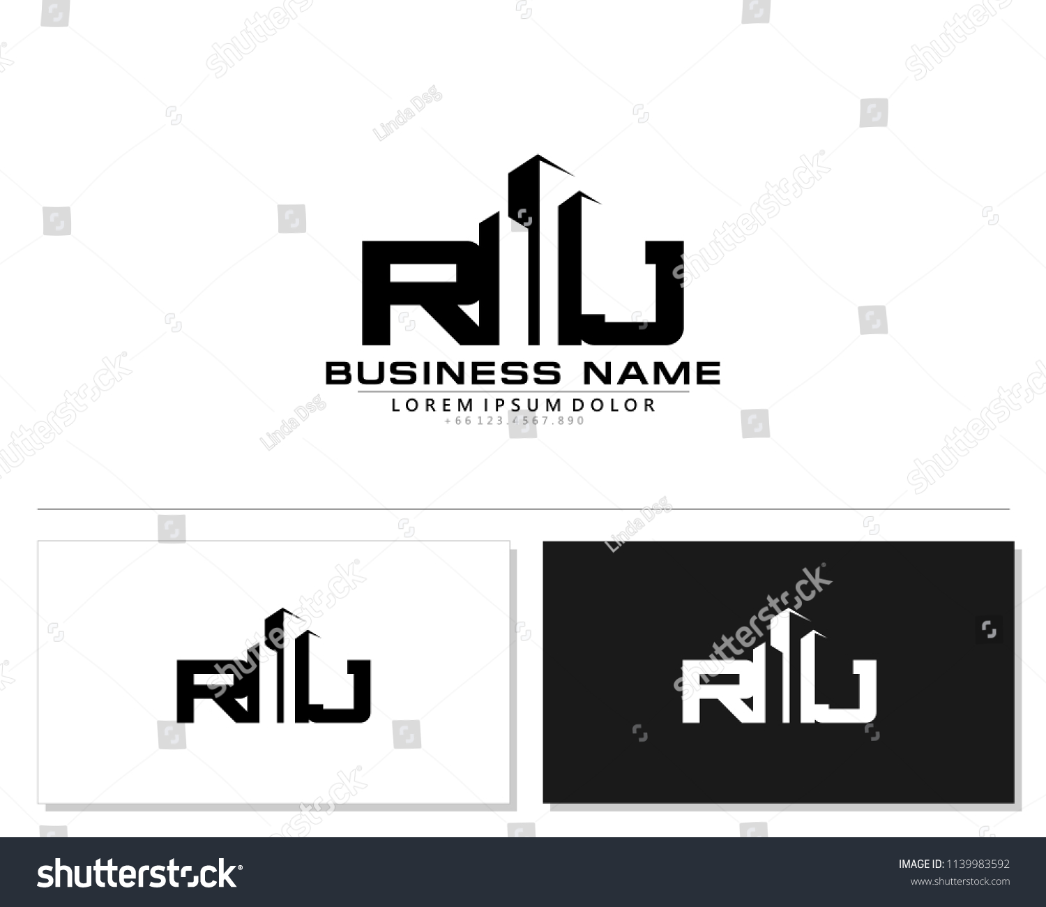 R J Initial Building Logo Concept Stock Vector (Royalty Free) 1139983592
