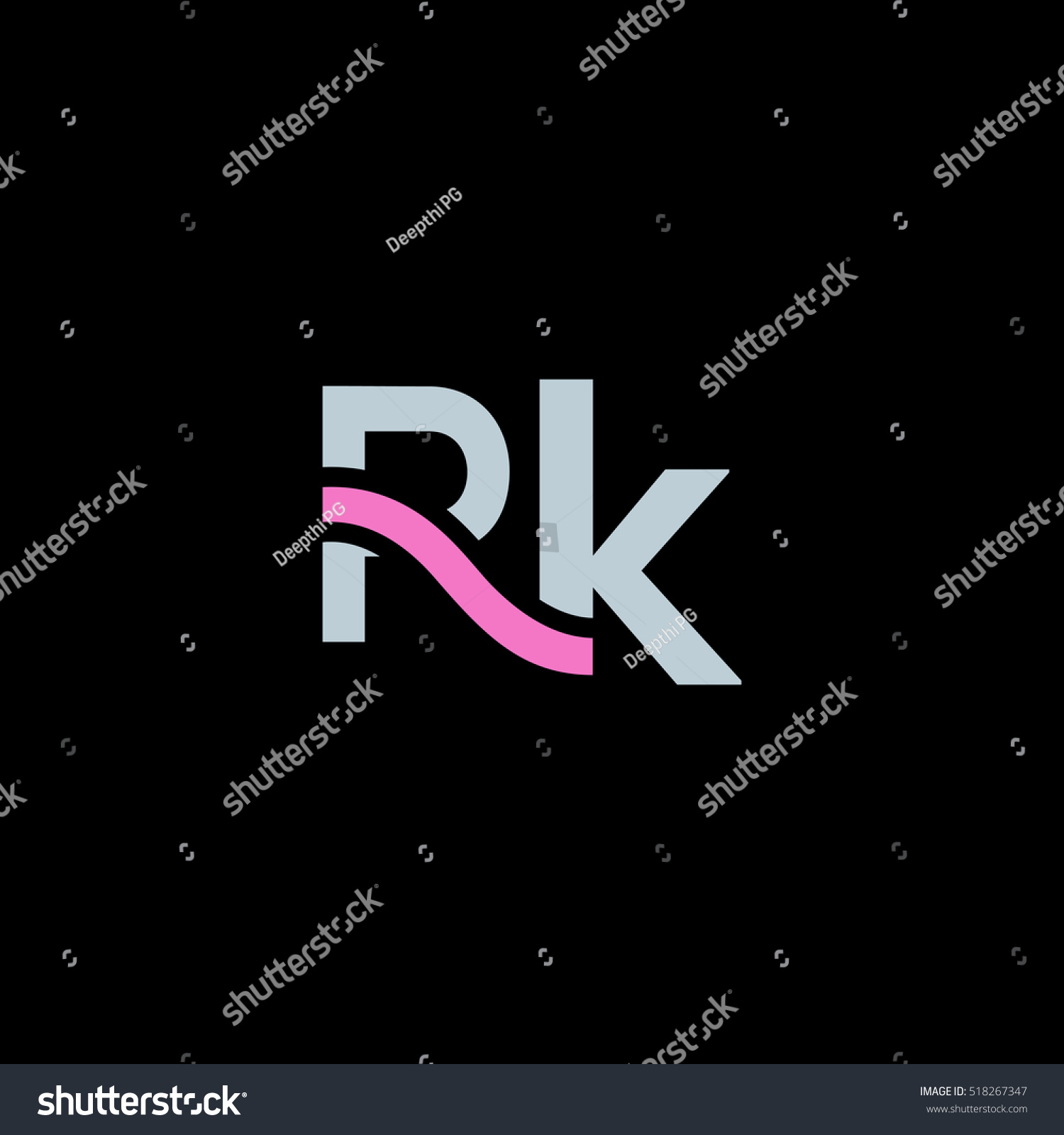 R K Letter Logo Design Vector: เวกเตอร์สต็อก (ปลอดค่าลิขสิทธิ์ ...