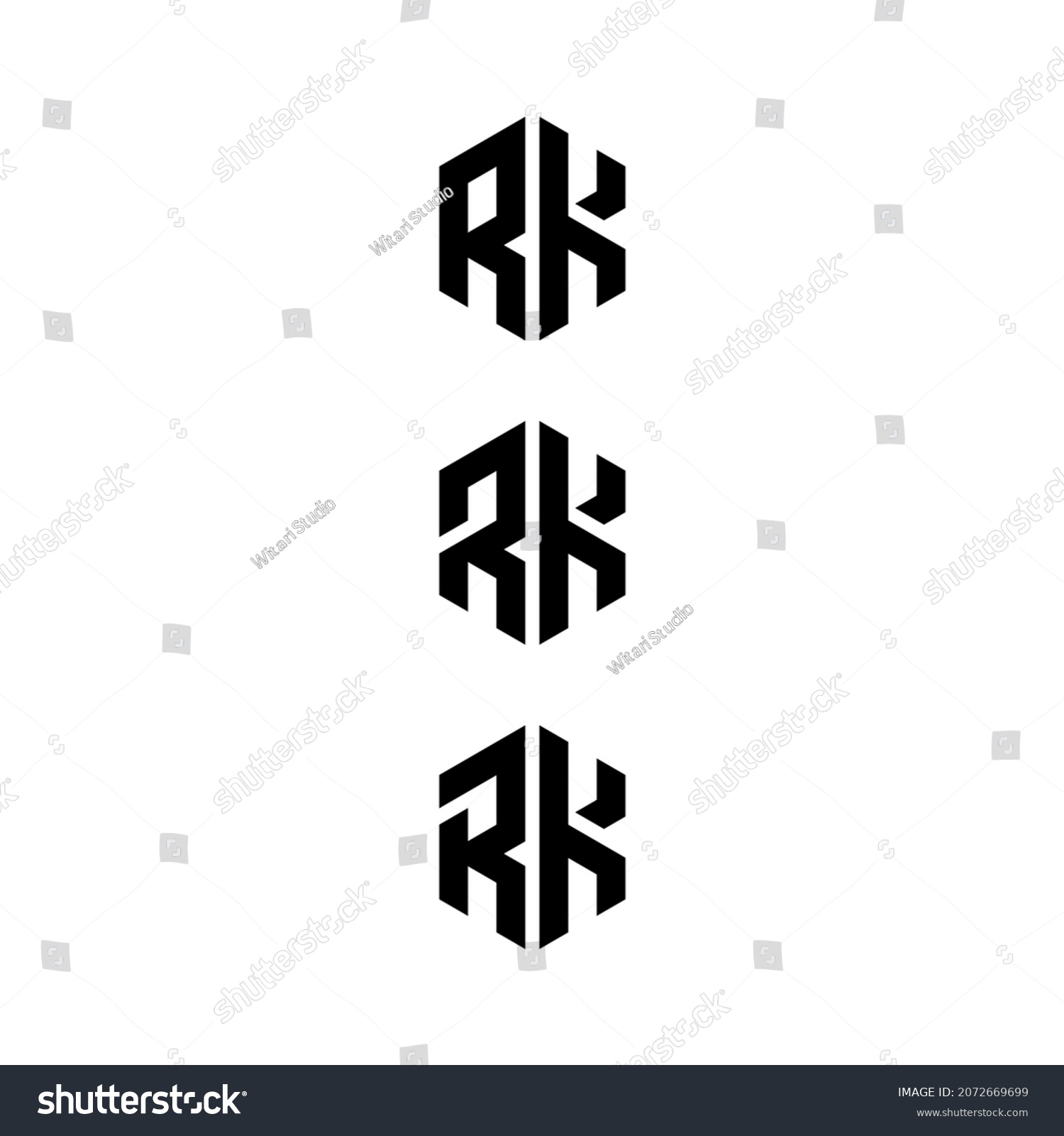 R K Rk Initial Logo Design Stock Vector (Royalty Free) 2072669699