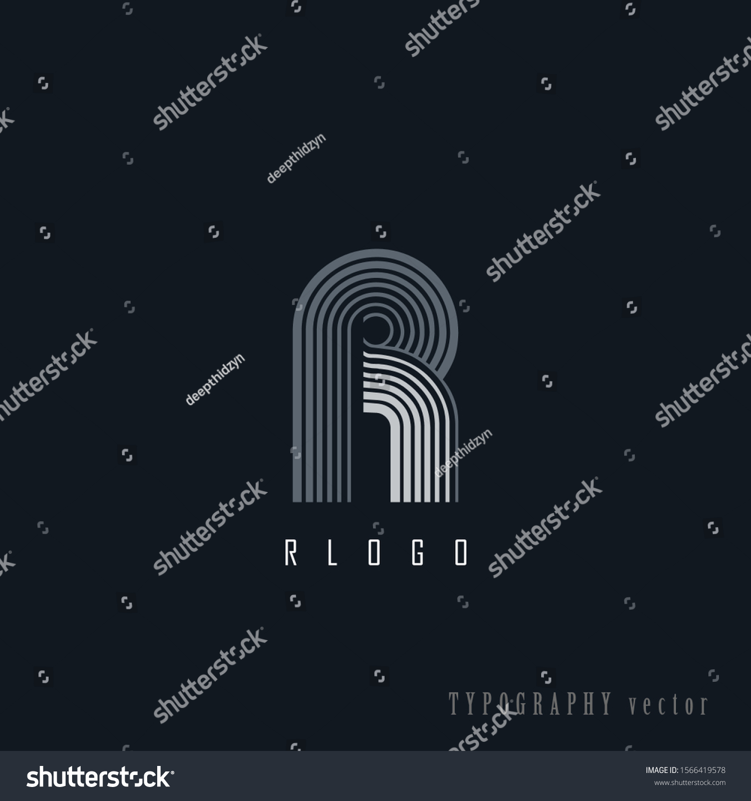 R Letter Line Logo Design Vector Stock Vector (Royalty Free) 1566419578 ...