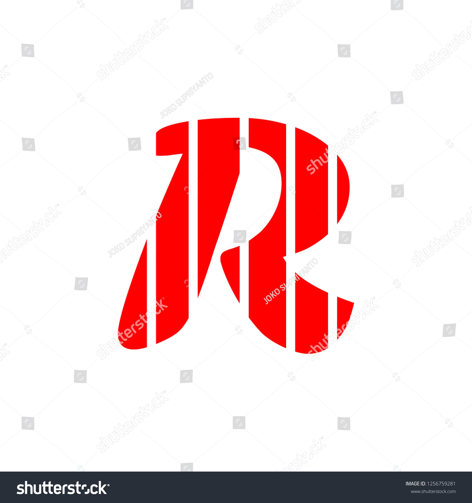 R Letter Red Logo Stock Vector (Royalty Free) 1256759281