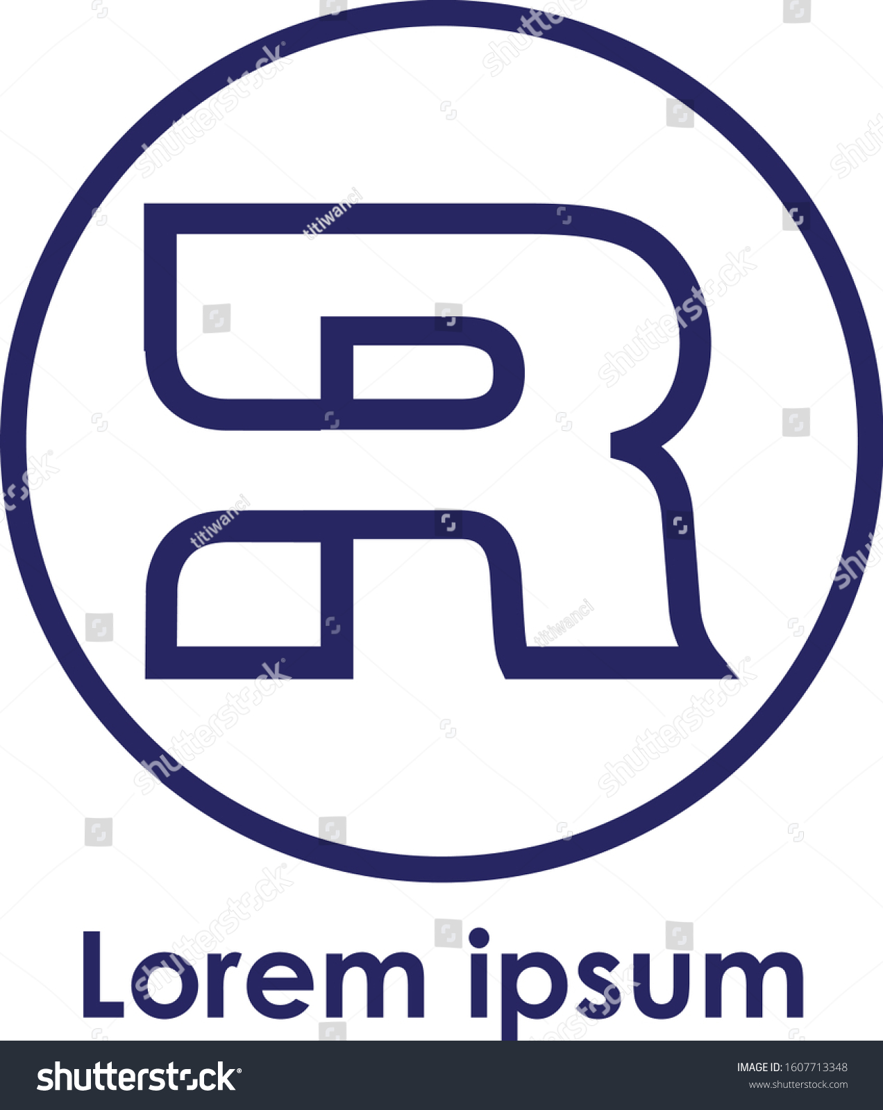 R Line Logo Vector Design Stock Vector (Royalty Free) 1607713348 ...