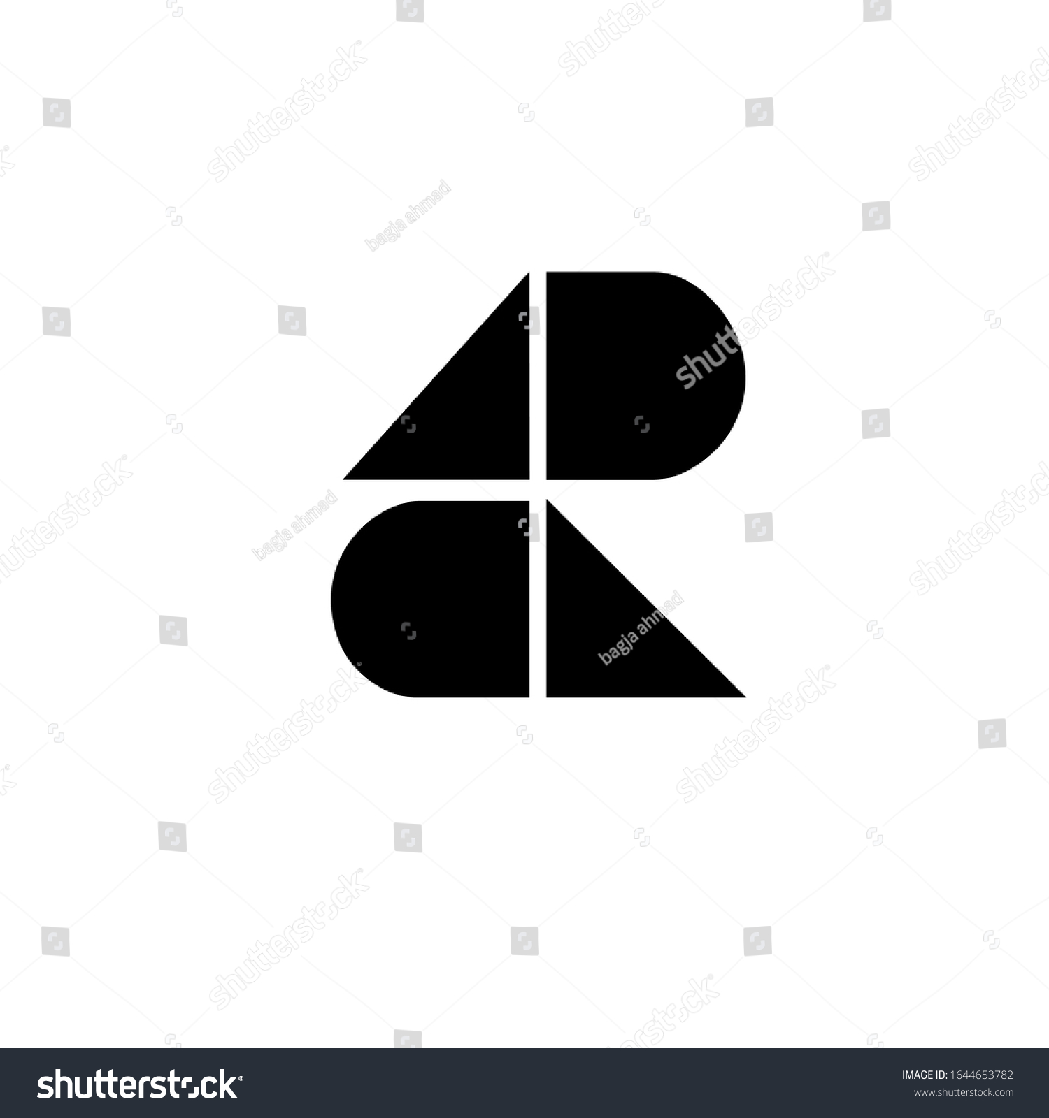R Logo Design Vector Sign Template Stock Vector (Royalty Free) 1644653782
