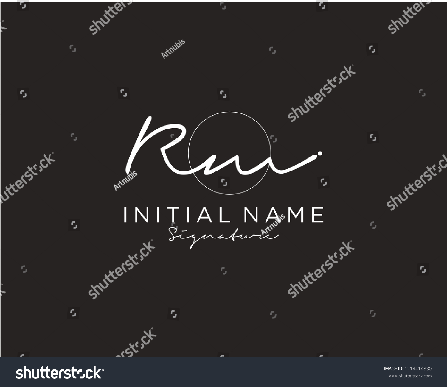 R M Signature Initial Logo Template Stock Vector (Royalty Free ...