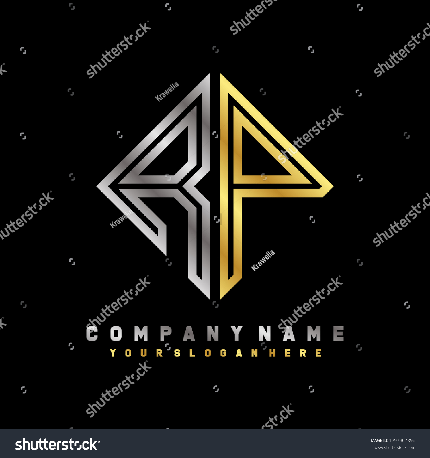 R P Initial Letter Modern Logo Stock Vector (Royalty Free) 1297967896 ...