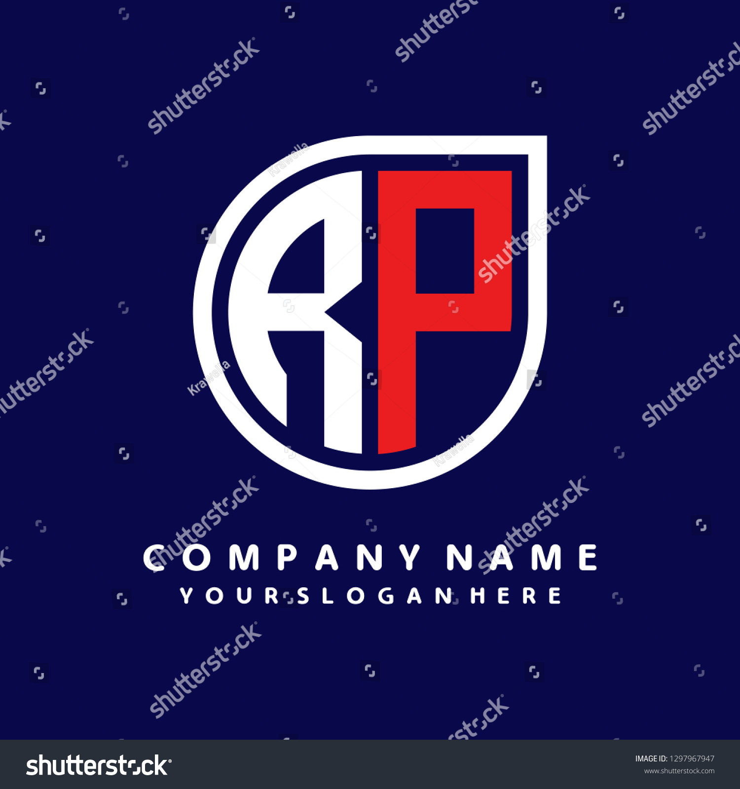 R P Initial Letter Modern Logo Stock Vector (Royalty Free) 1297967947 ...
