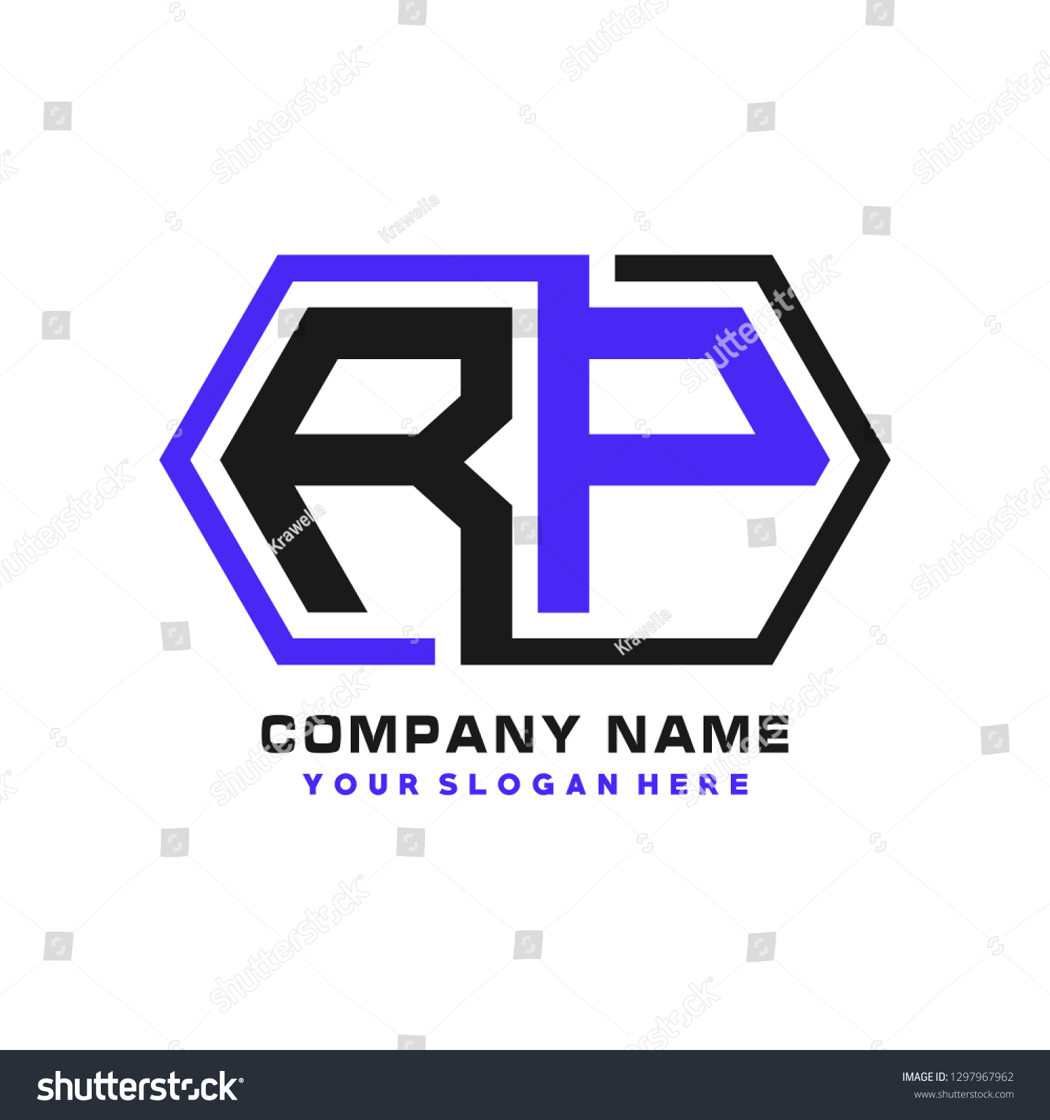 R P Initial Letter Modern Logo Stock Vector (Royalty Free) 1297967962 ...