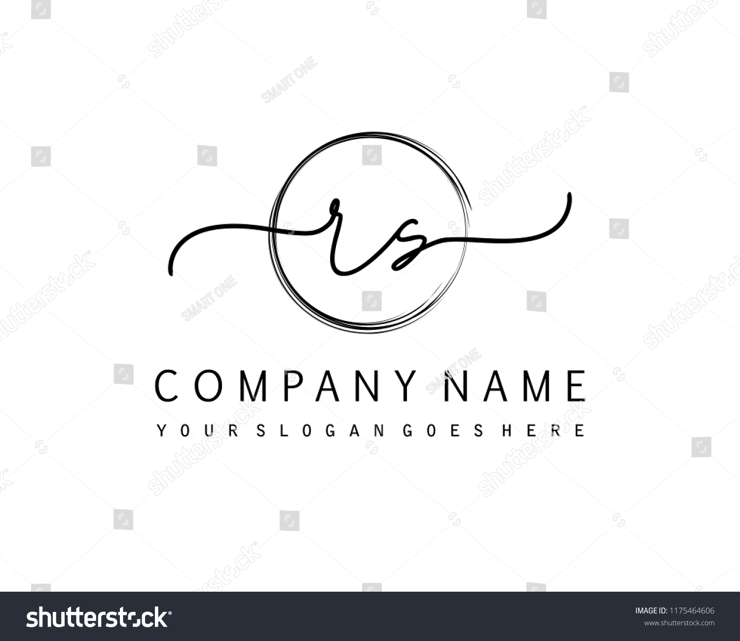 R S Initial Handwriting Logo Vector Stock Vector (Royalty Free) 1175464606