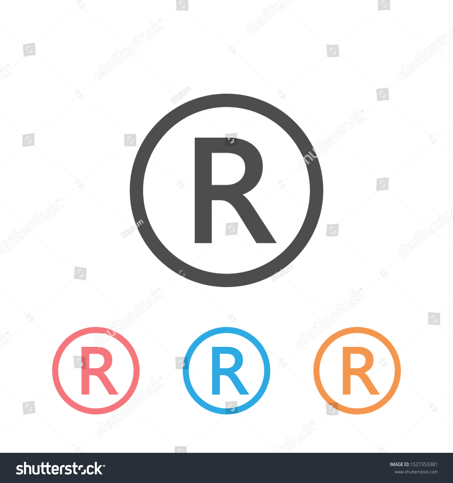 R Symbol Copyright Vector Image Icon Stock Vector (Royalty Free) 1527353381