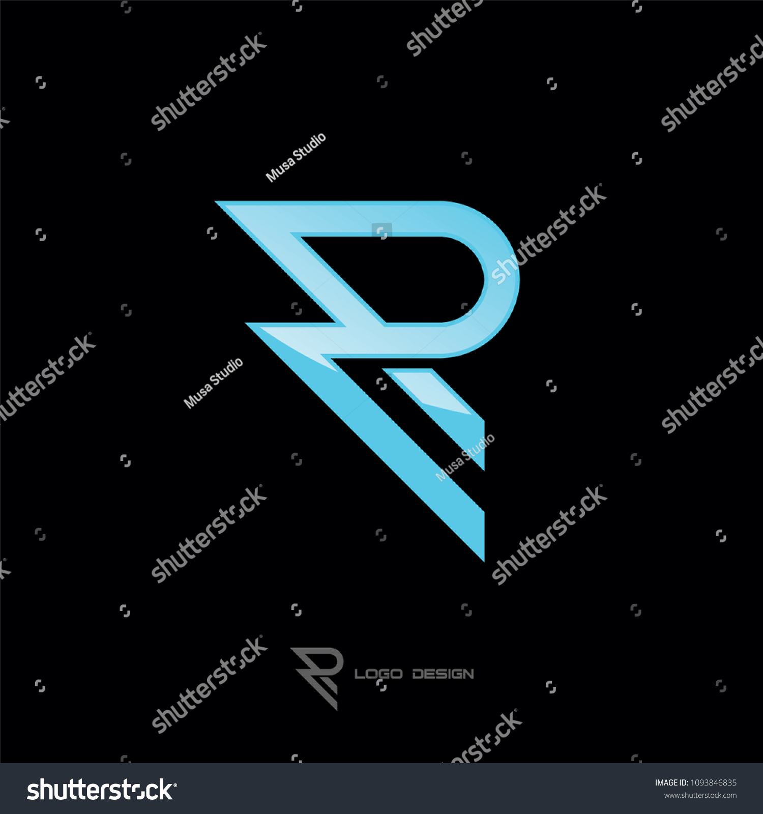 R Symbol Logo Design Stock Vector (Royalty Free) 1093846835