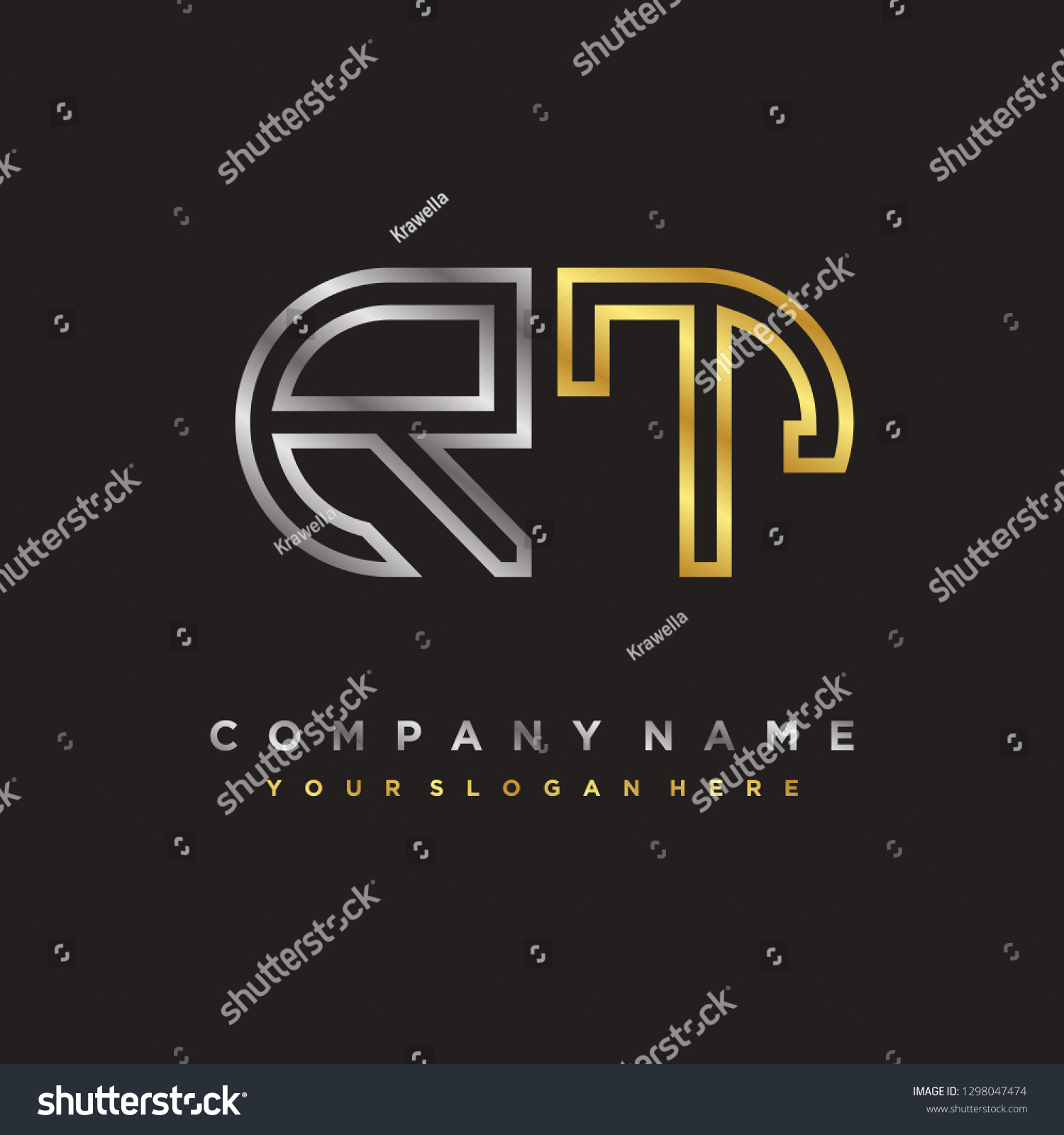 R T Initial Letter Modern Logo Stock Vector (Royalty Free) 1298047474 ...