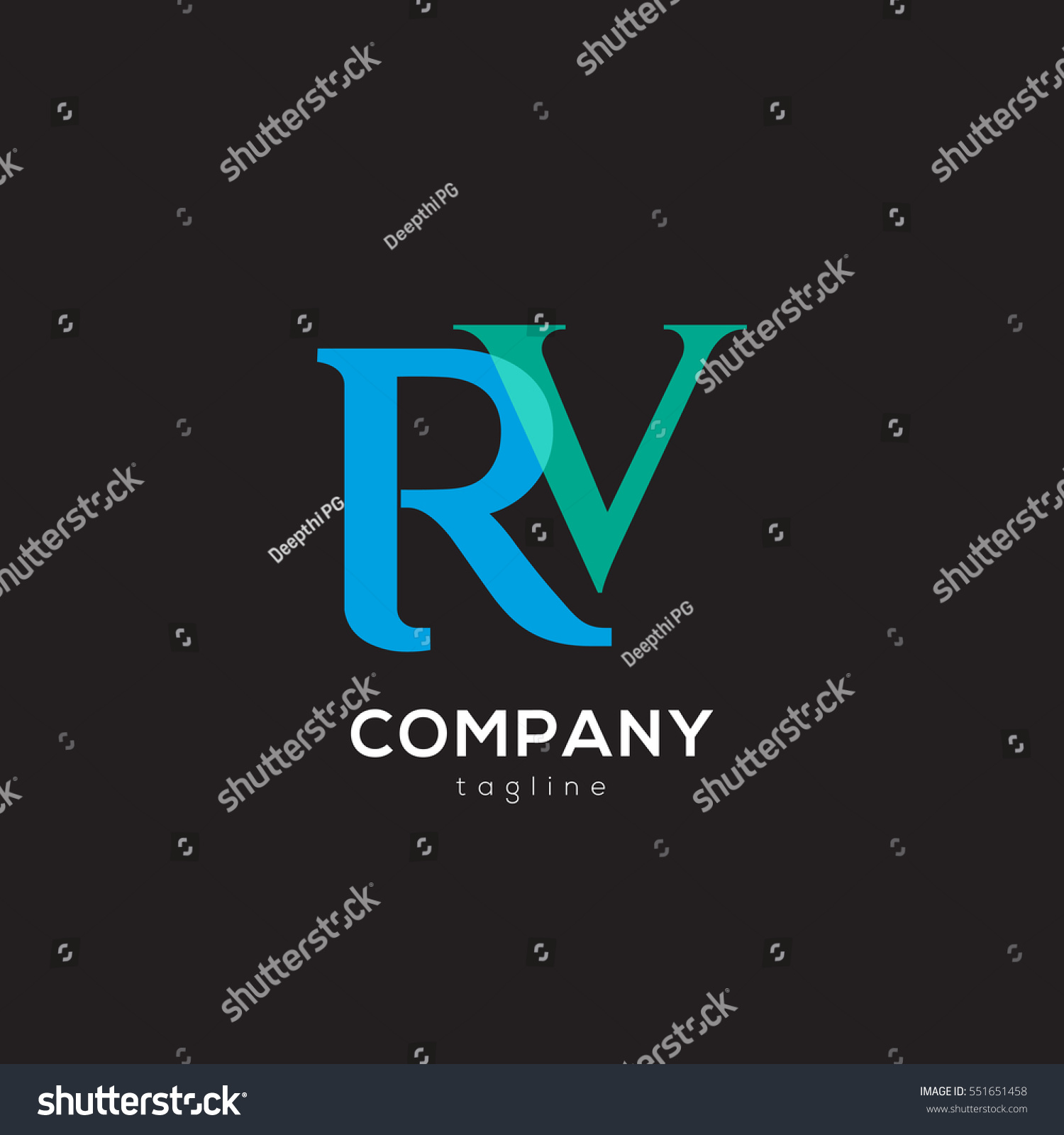 R V Letter Logo Design Vector Stock Vector (Royalty Free) 551651458