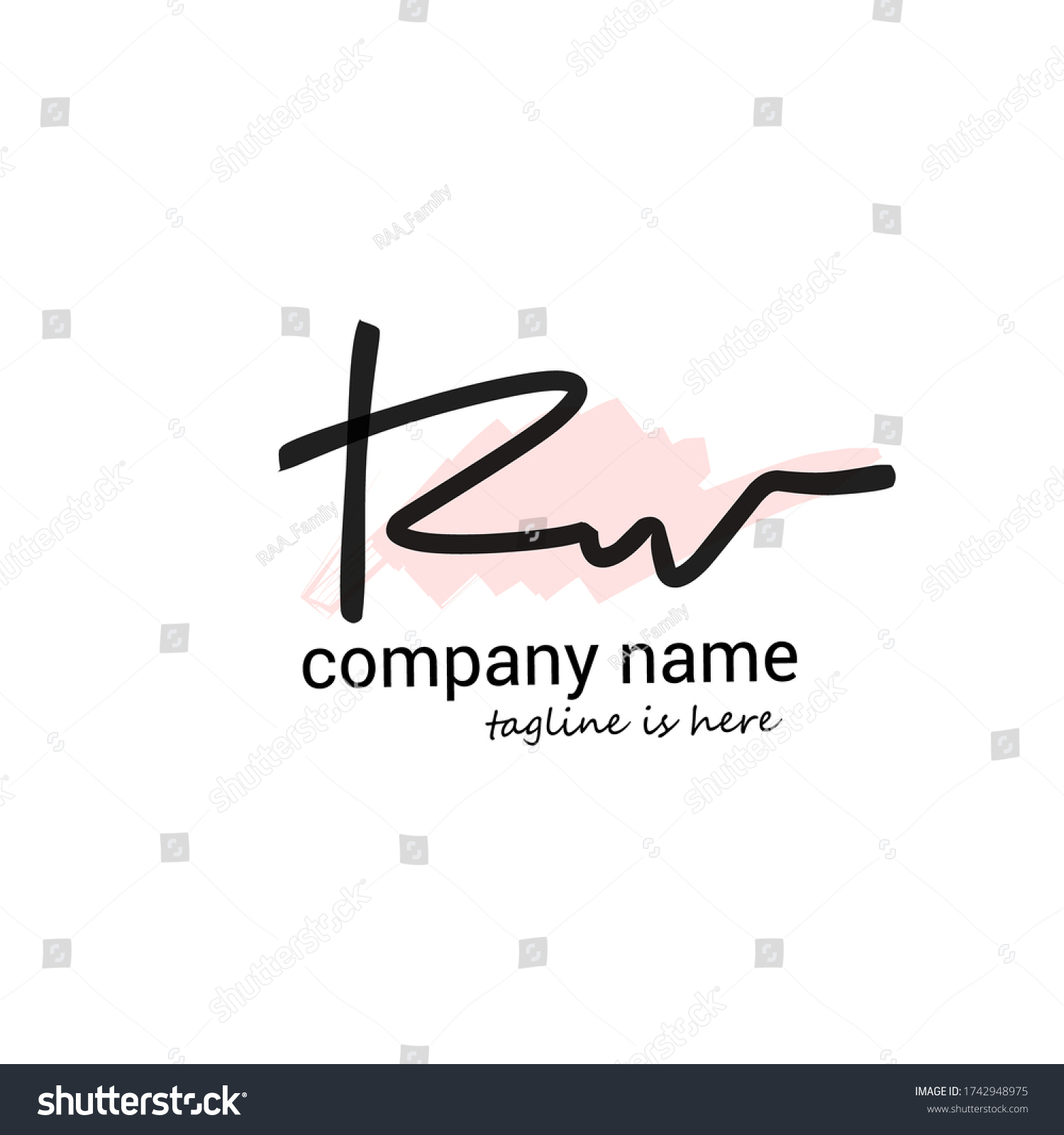 R W Rw Initial Logo Handwriting Stock Vector (Royalty Free) 1742948975