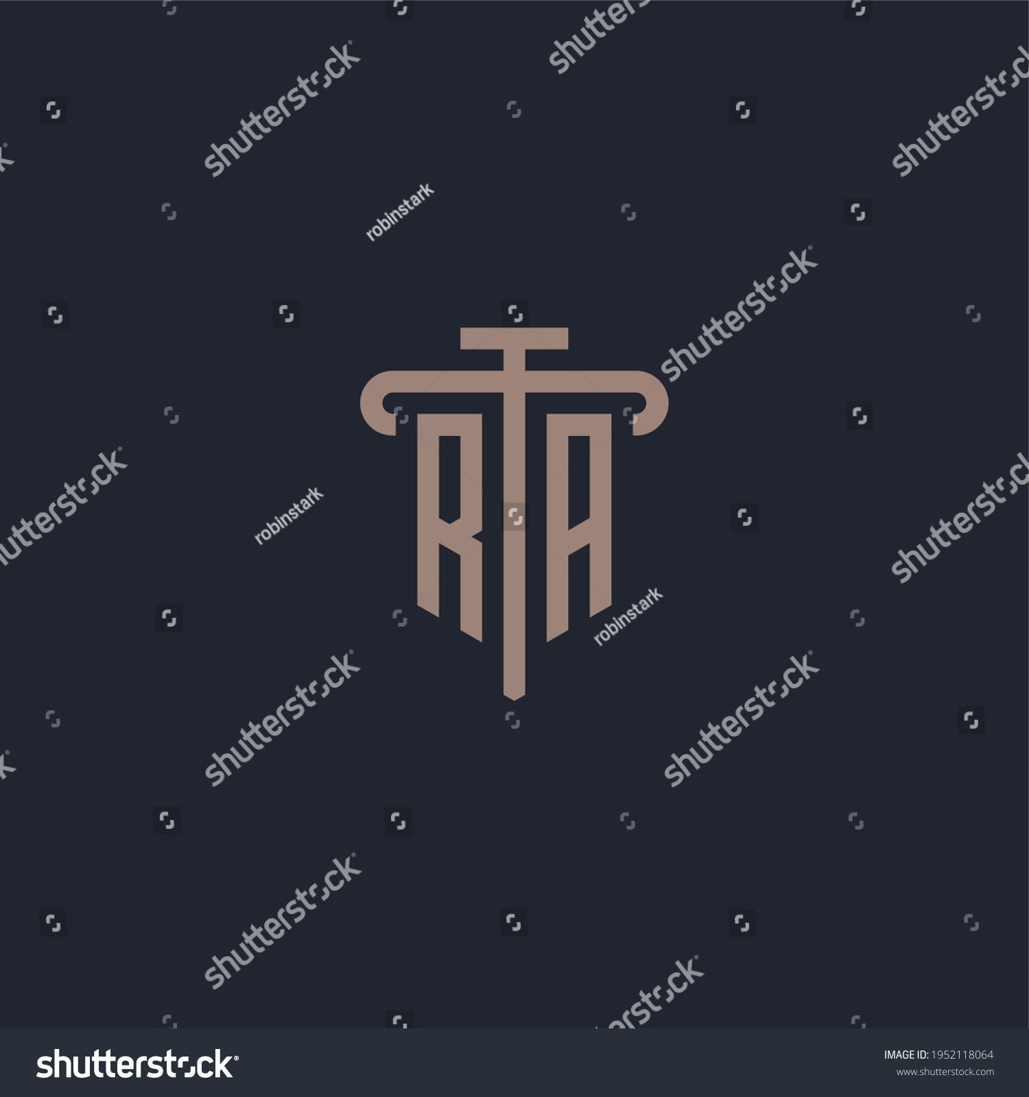 Ra Initial Logo Monogram Pillar Icon Stock Vector (Royalty Free ...