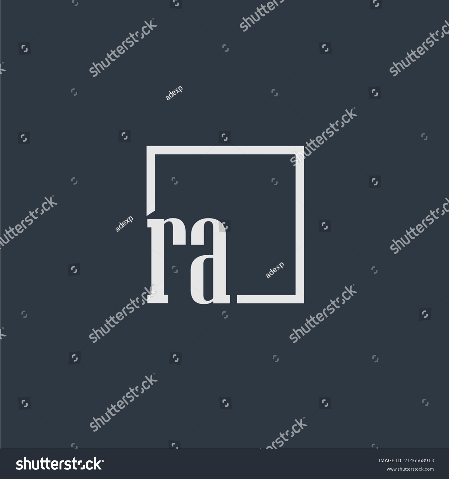 Ra Initial Monogram Logo Rectangle Style Stock Vector (Royalty Free ...