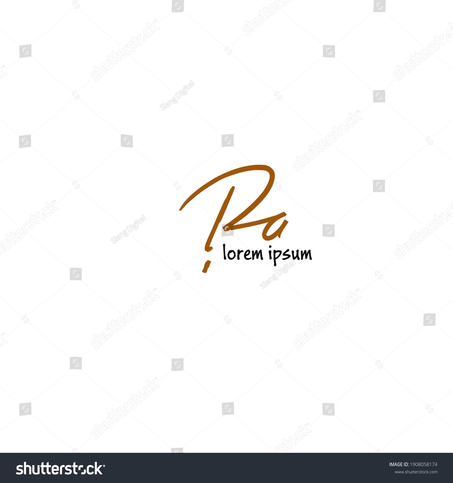 Ra White Background Handwritten Logo Stock Vector (Royalty Free) 1908058174