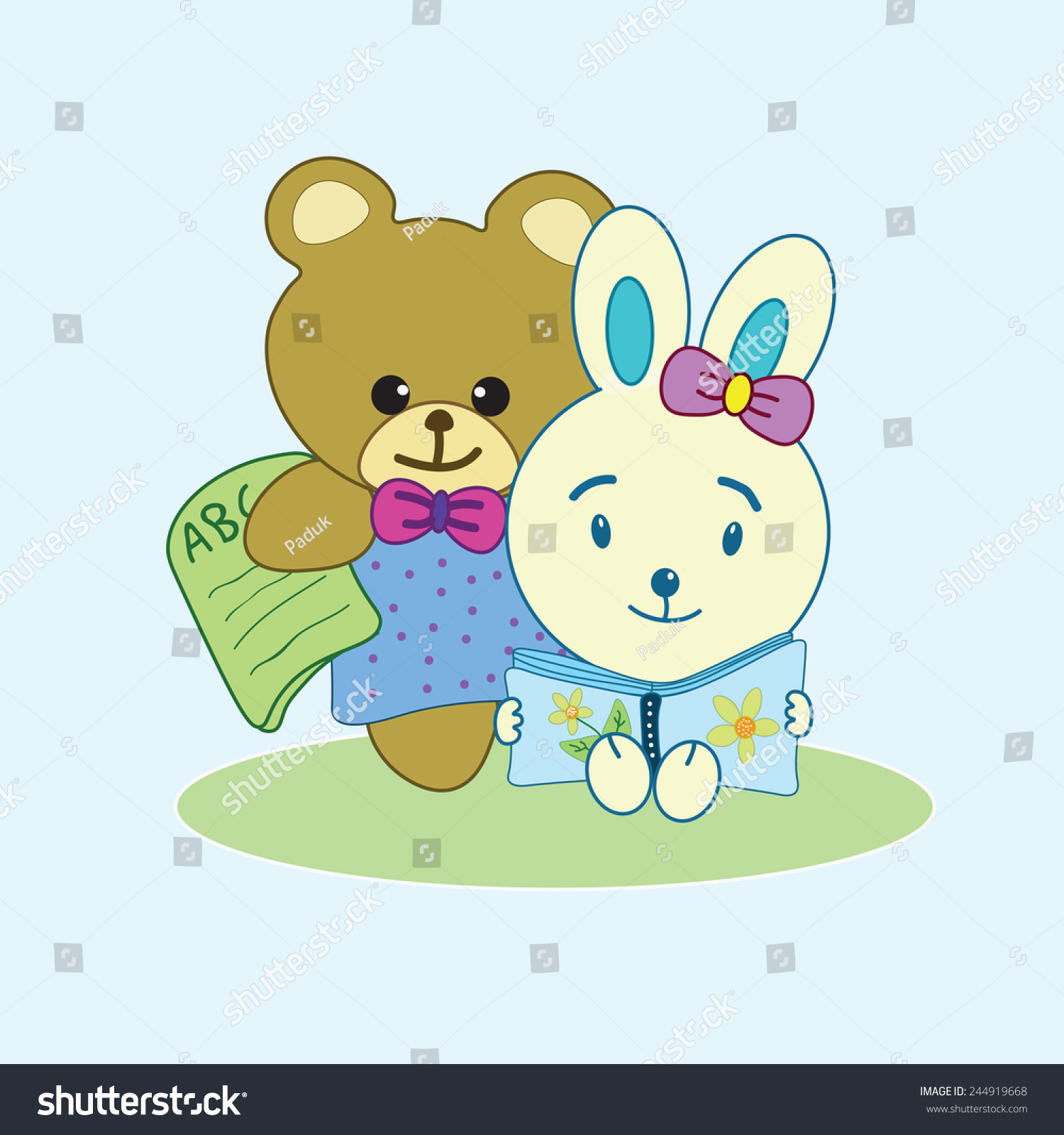 Rabbit Teddy Bear Stock Vector (Royalty Free) 244919668 | Shutterstock