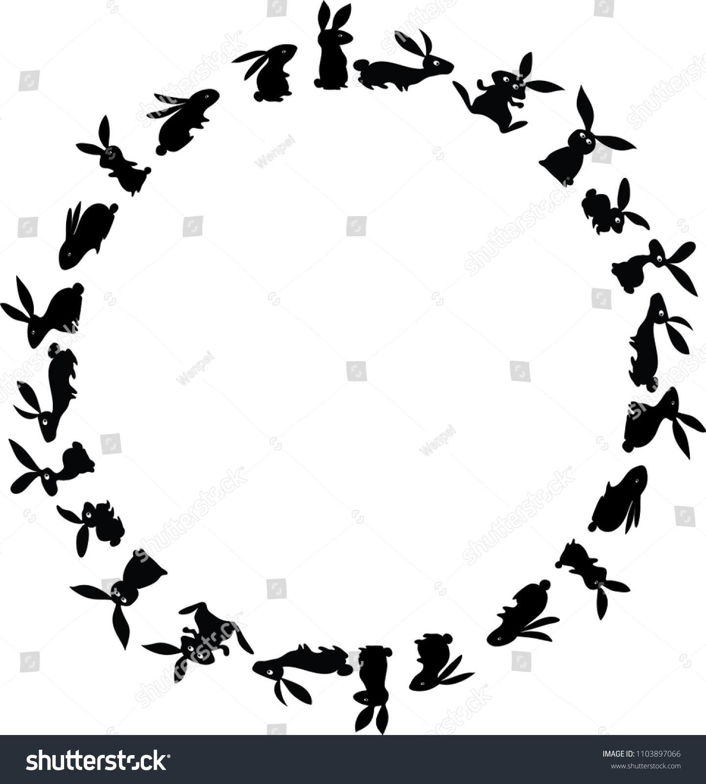 Rabbit Border Design Background 스톡 벡터(로열티 프리) 1103897066 | Shutterstock