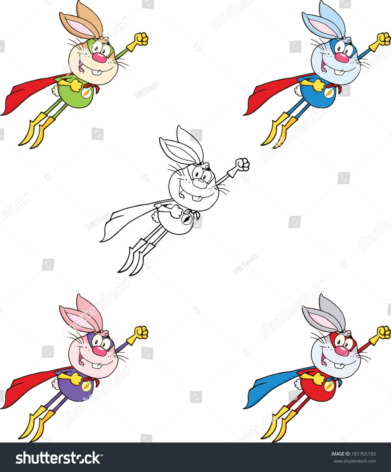 Rabbit Cartoon Character 14 Set Vector Stock Vector (Royalty Free ...