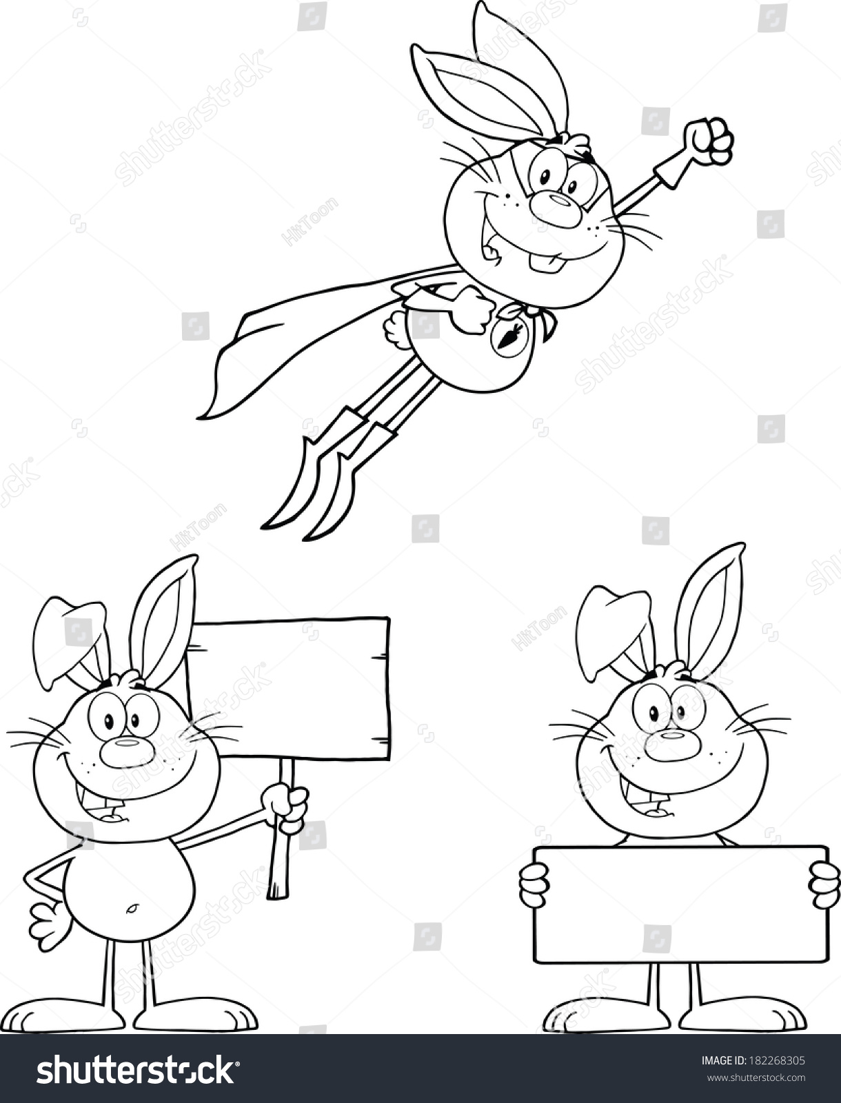 Rabbit Coloring Cartoons 2 Set Vector: เวกเตอร์สต็อก (ปลอดค่าลิขสิทธิ์ ...