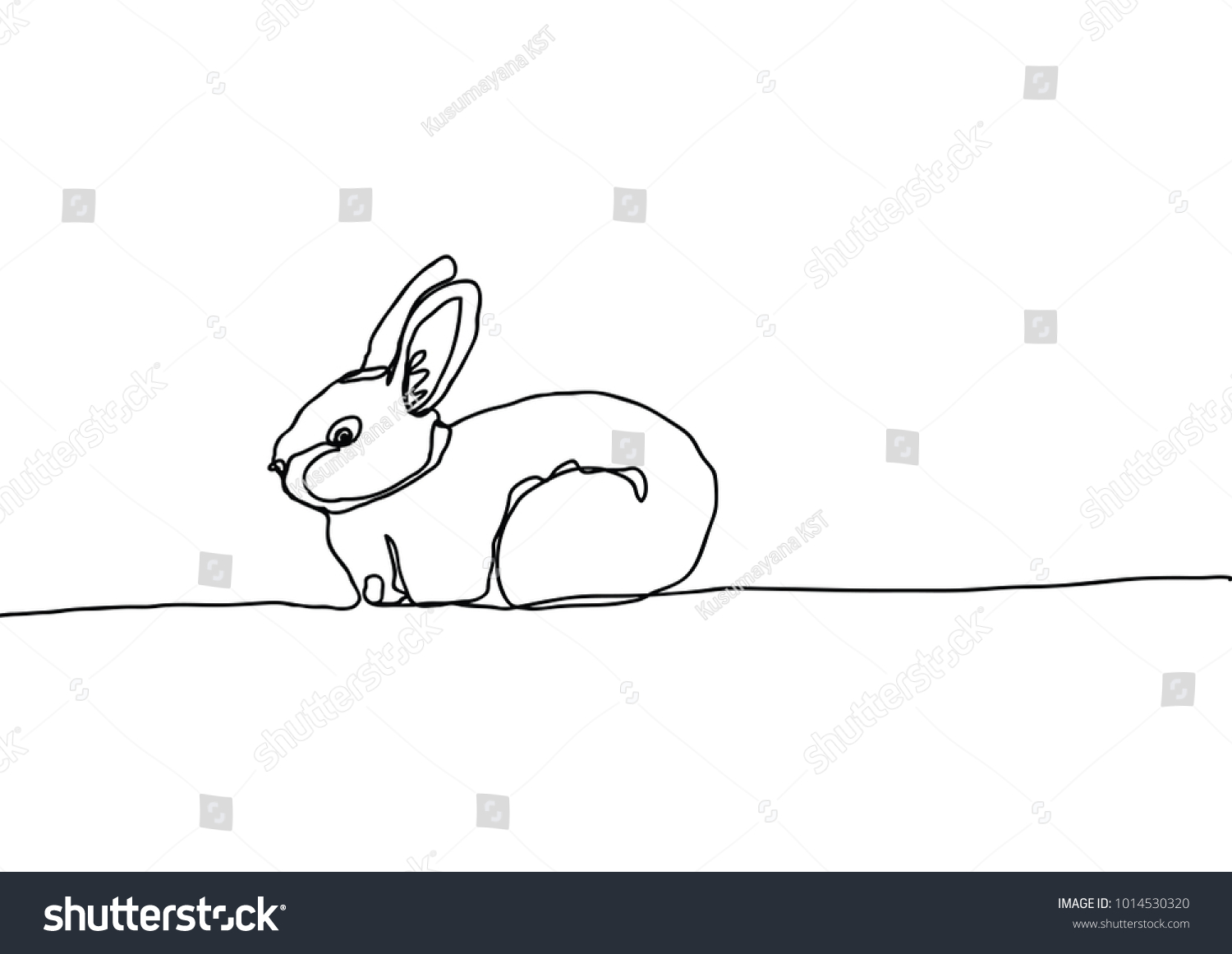 Rabbit Continuous Line Drawing Simple Line Stock Vector (Royalty Free ...