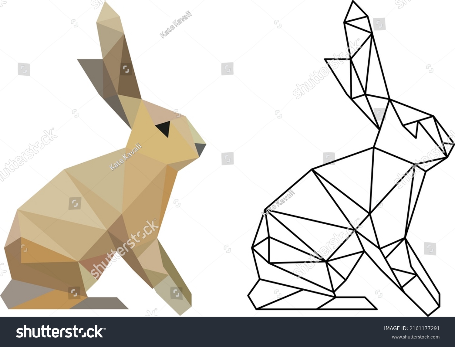 Rabbit Triangles Geometric Logo Stock Vector (Royalty Free) 2161177291 ...