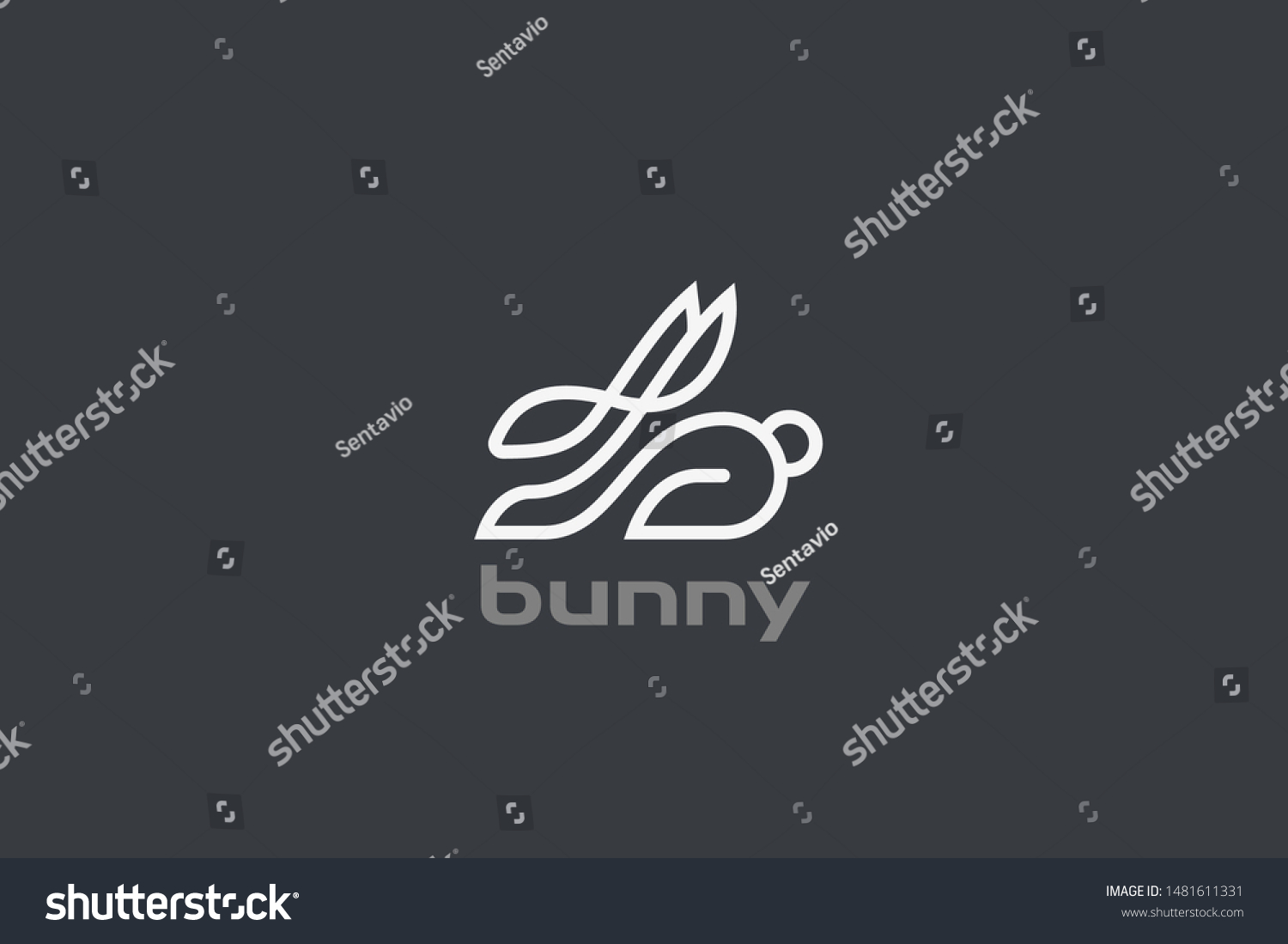 Rabbit Hare Logo Design Vector Template Stock Vector (Royalty Free ...