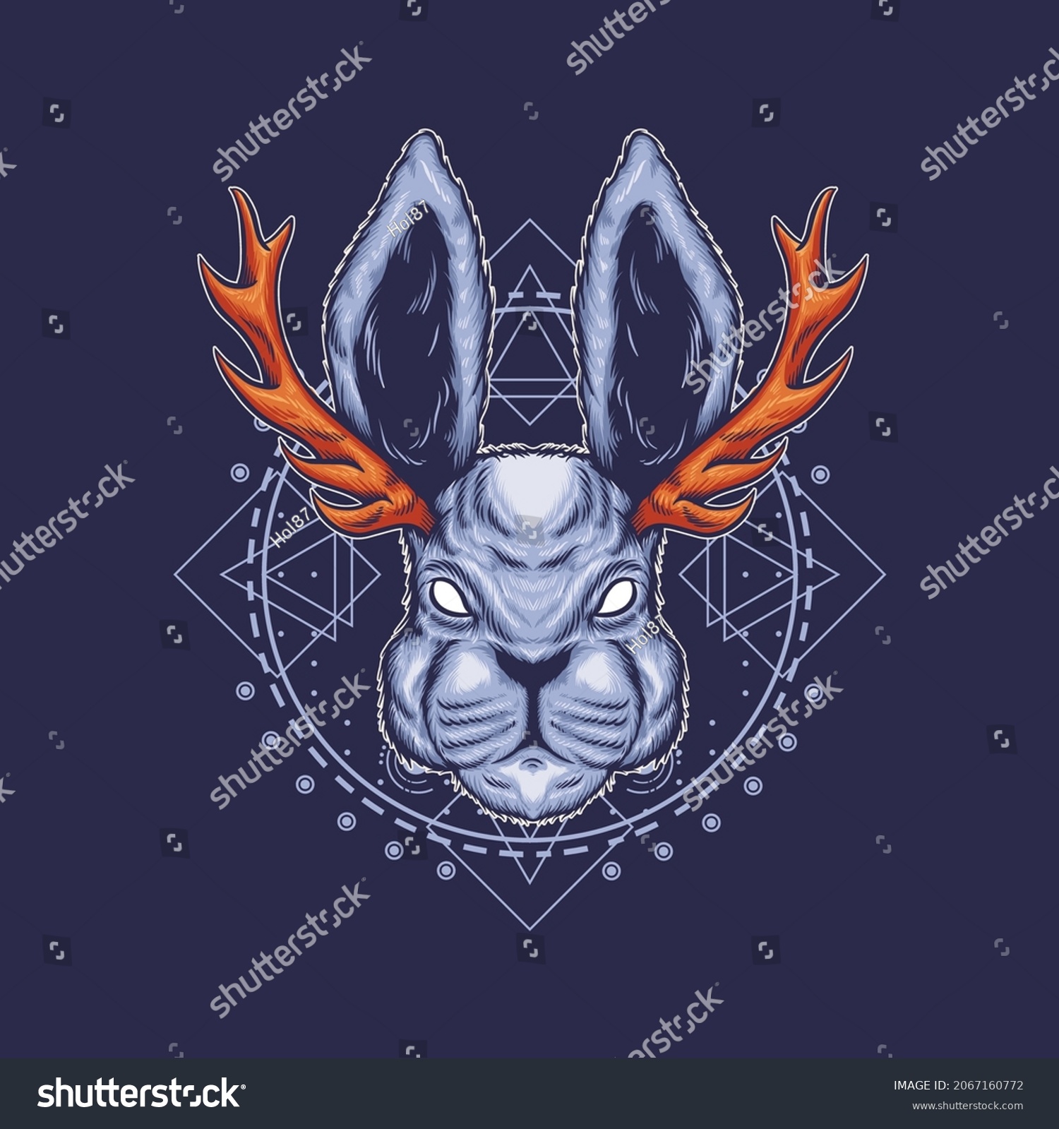 Rabbit Head Ilustration Logo Vector Stock Vector (Royalty Free ...