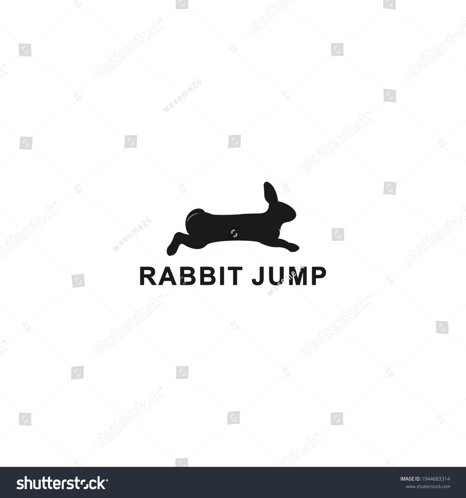 Rabbit Hopping Logo White Background Stock Vector (Royalty Free ...
