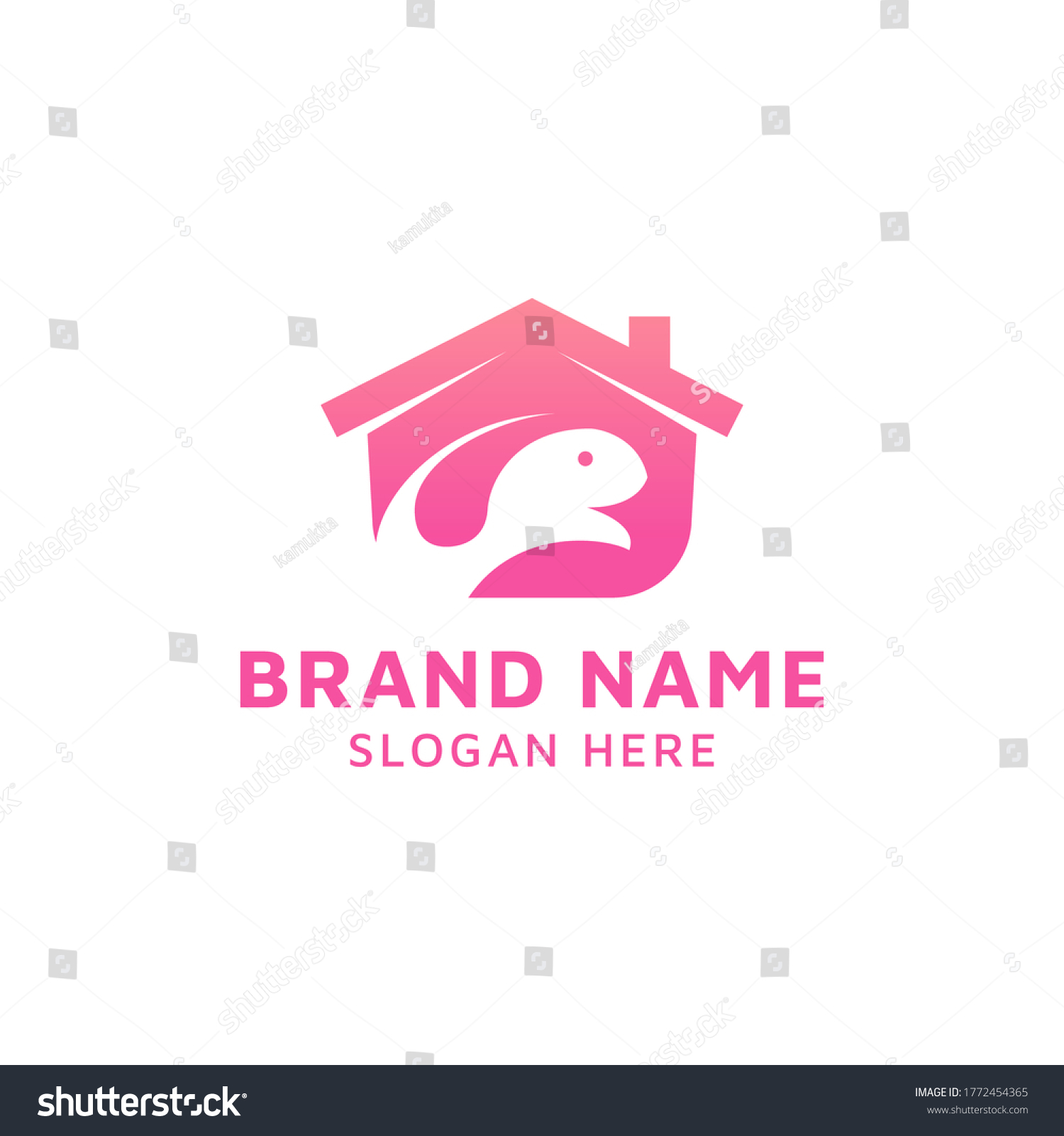 Rabbit House Logo Design Template Stock Vector (Royalty Free ...