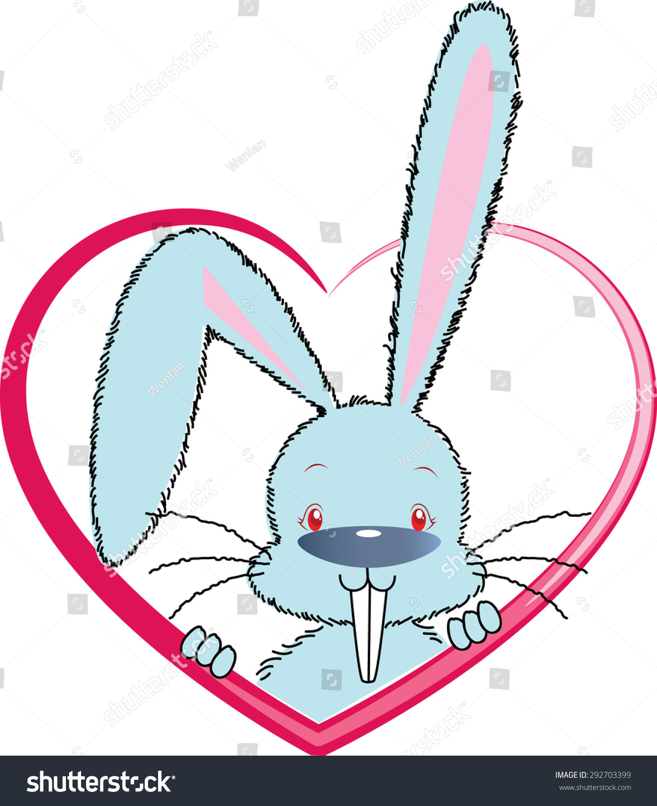 Rabbit Heart Shape Stock Vector (Royalty Free) 292703399 | Shutterstock