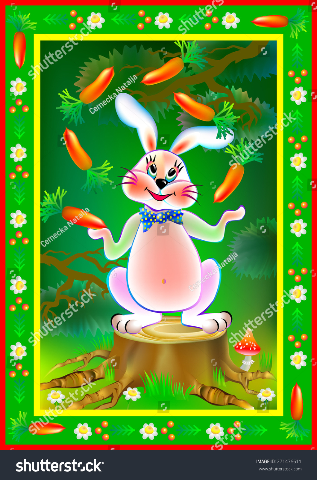 Rabbit Juggling Carrots Vector Cartoon Image Stock Vector (Royalty Free ...