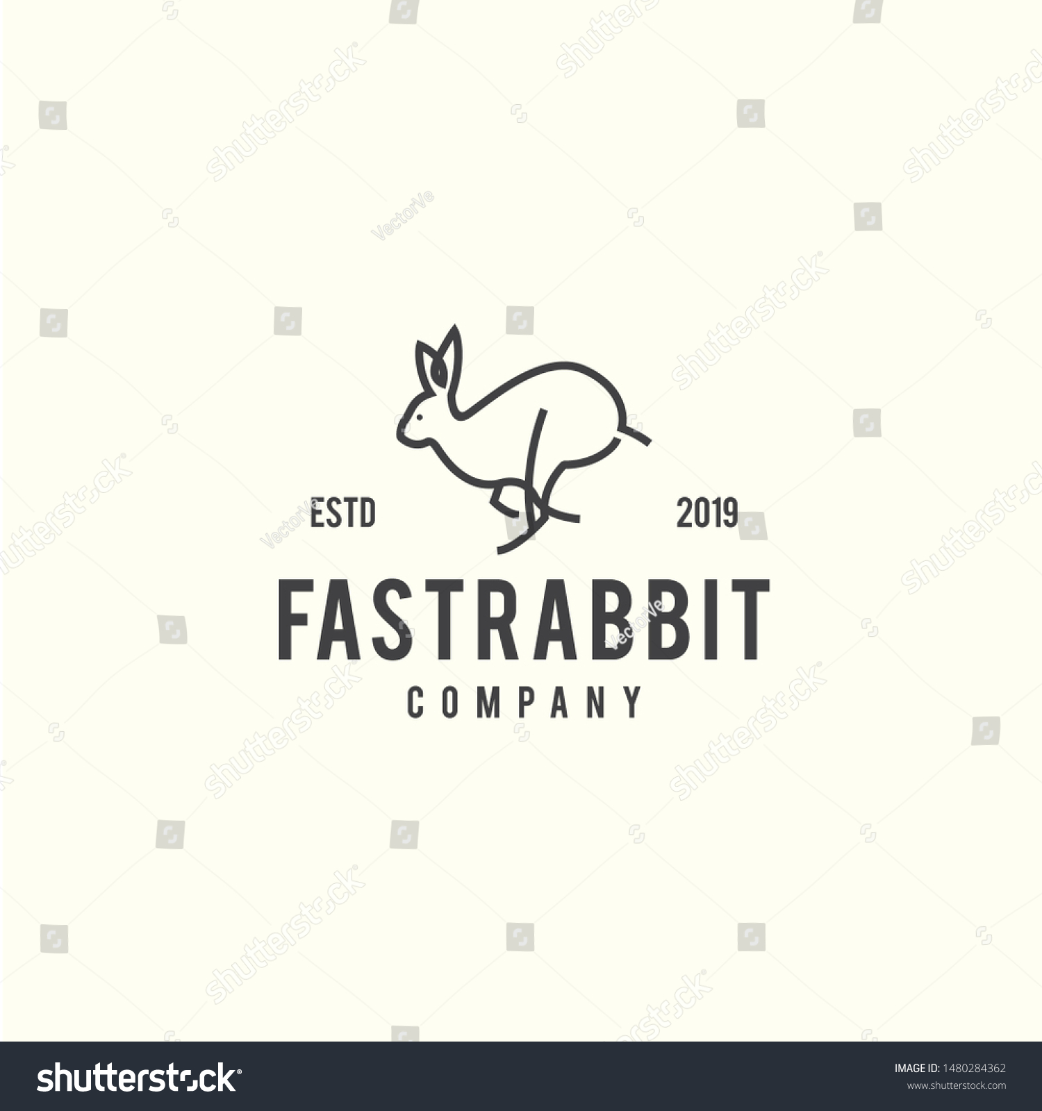 Rabbit Line Logo Design Template Inspiration Stock Vector (Royalty Free ...
