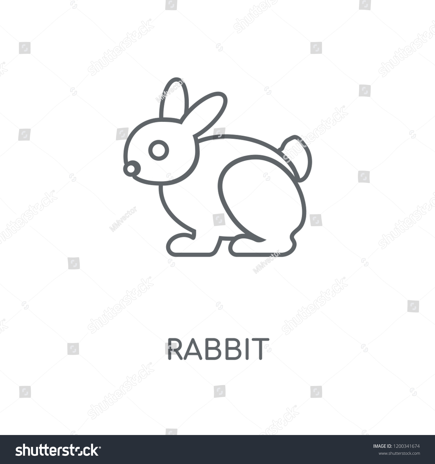 Rabbit Linear Icon Rabbit Concept Stroke Stock Vector (Royalty Free ...