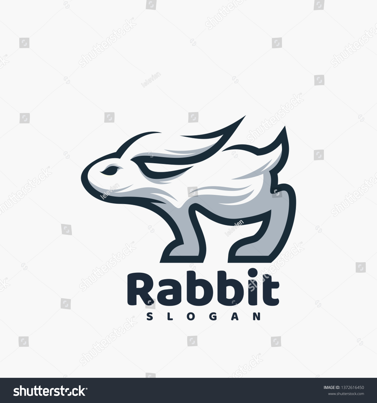 Rabbit Logo Ready Use Stock Vector (Royalty Free) 1372616450 | Shutterstock