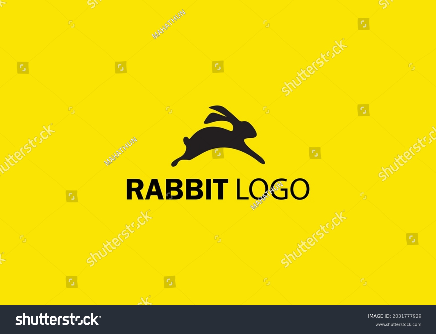 Rabbit Logo Template Retro Vector Illustration Stock Vector (Royalty ...