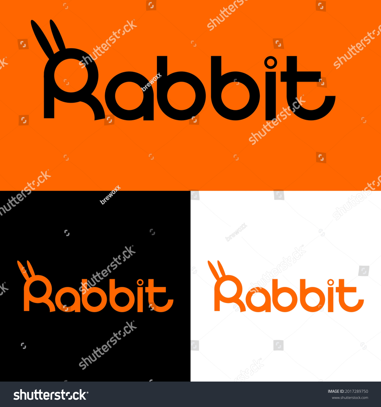 Rabbit Logo Template Vector Icon Symbol Stock Vector (Royalty Free ...