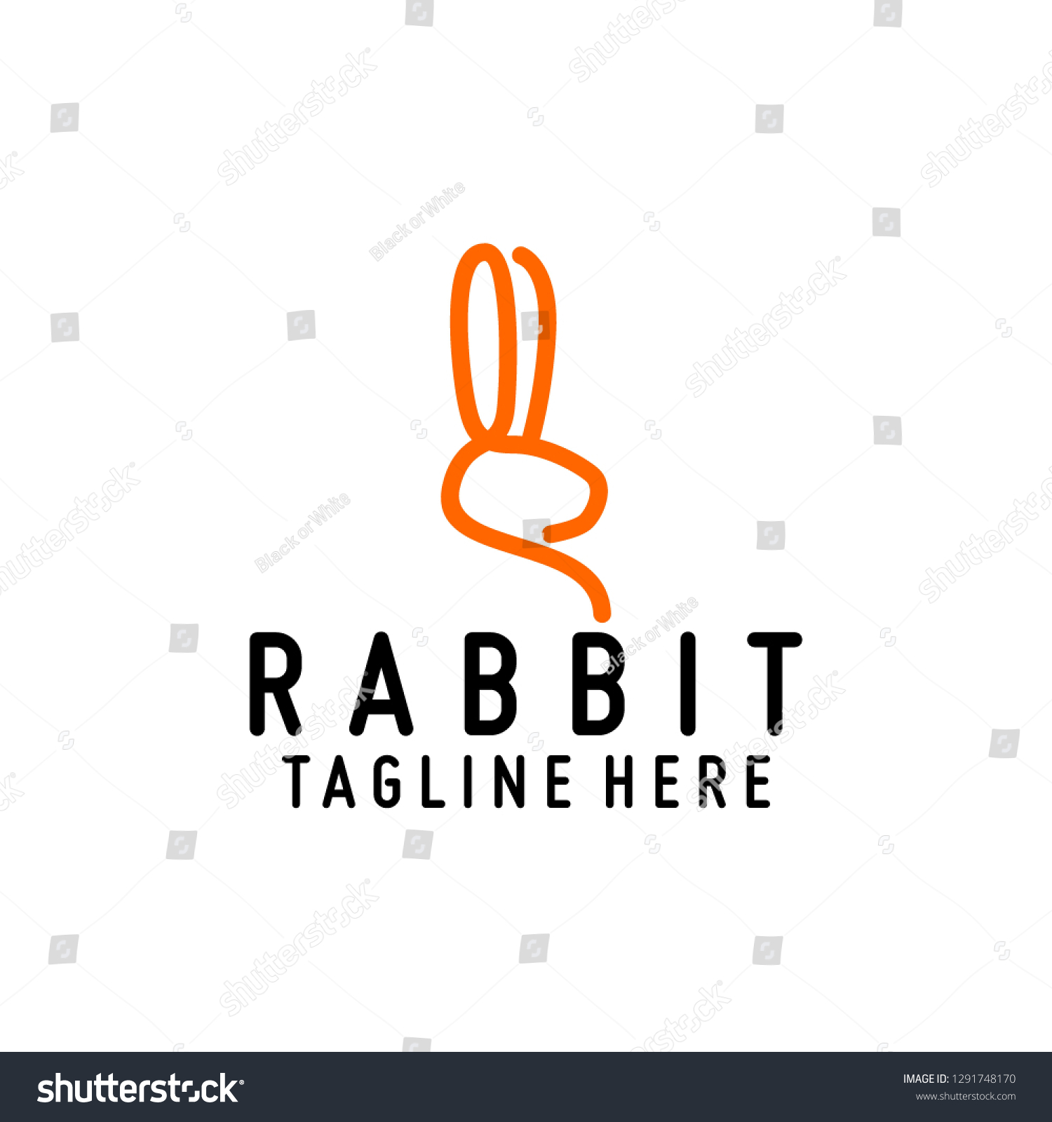 Rabbit Logos Simple Clear Design Logo Stock Vector (Royalty Free ...