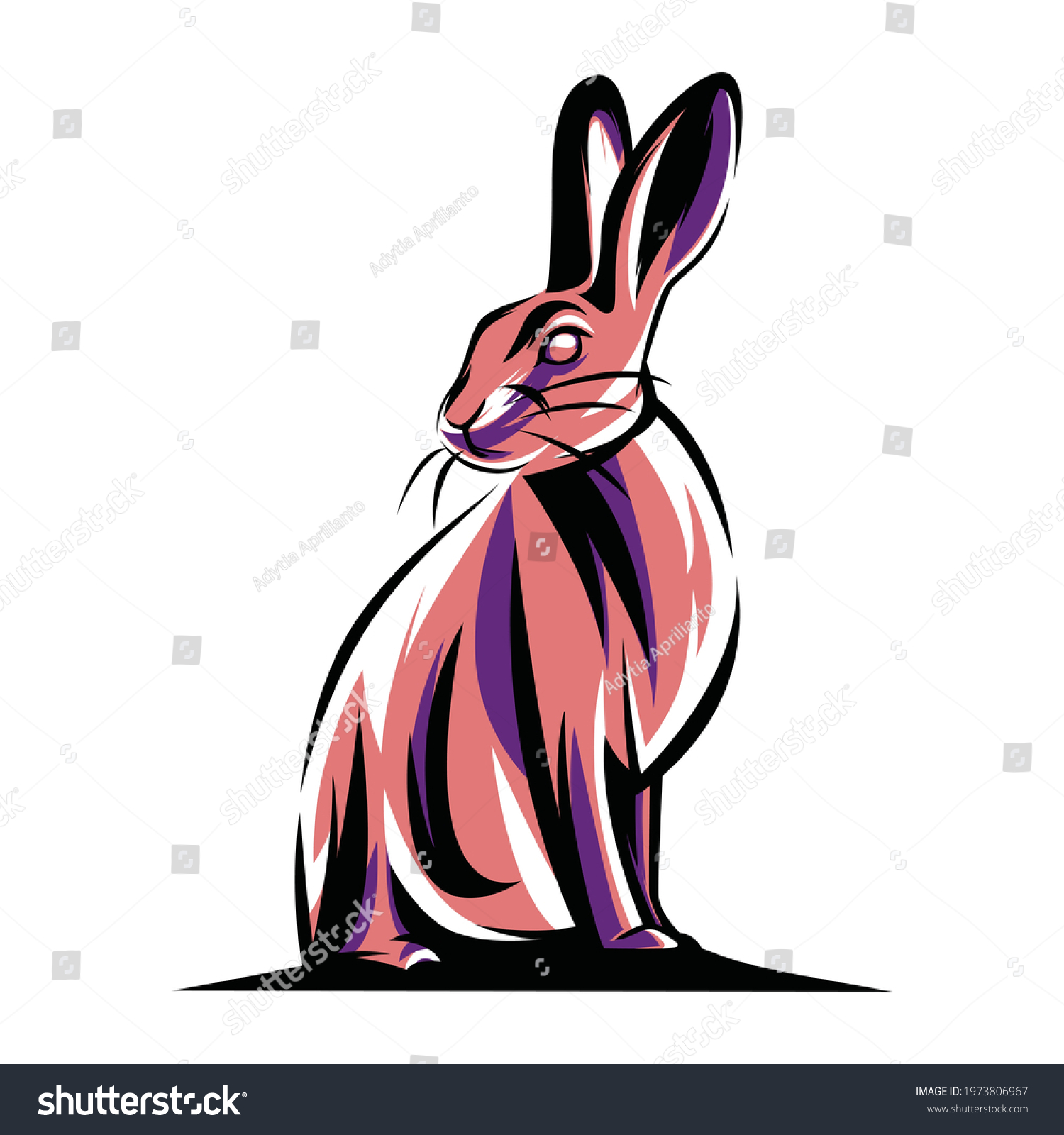 Rabbit Mascot Logo Vector Illustration Isolated Stock Vector (Royalty ...