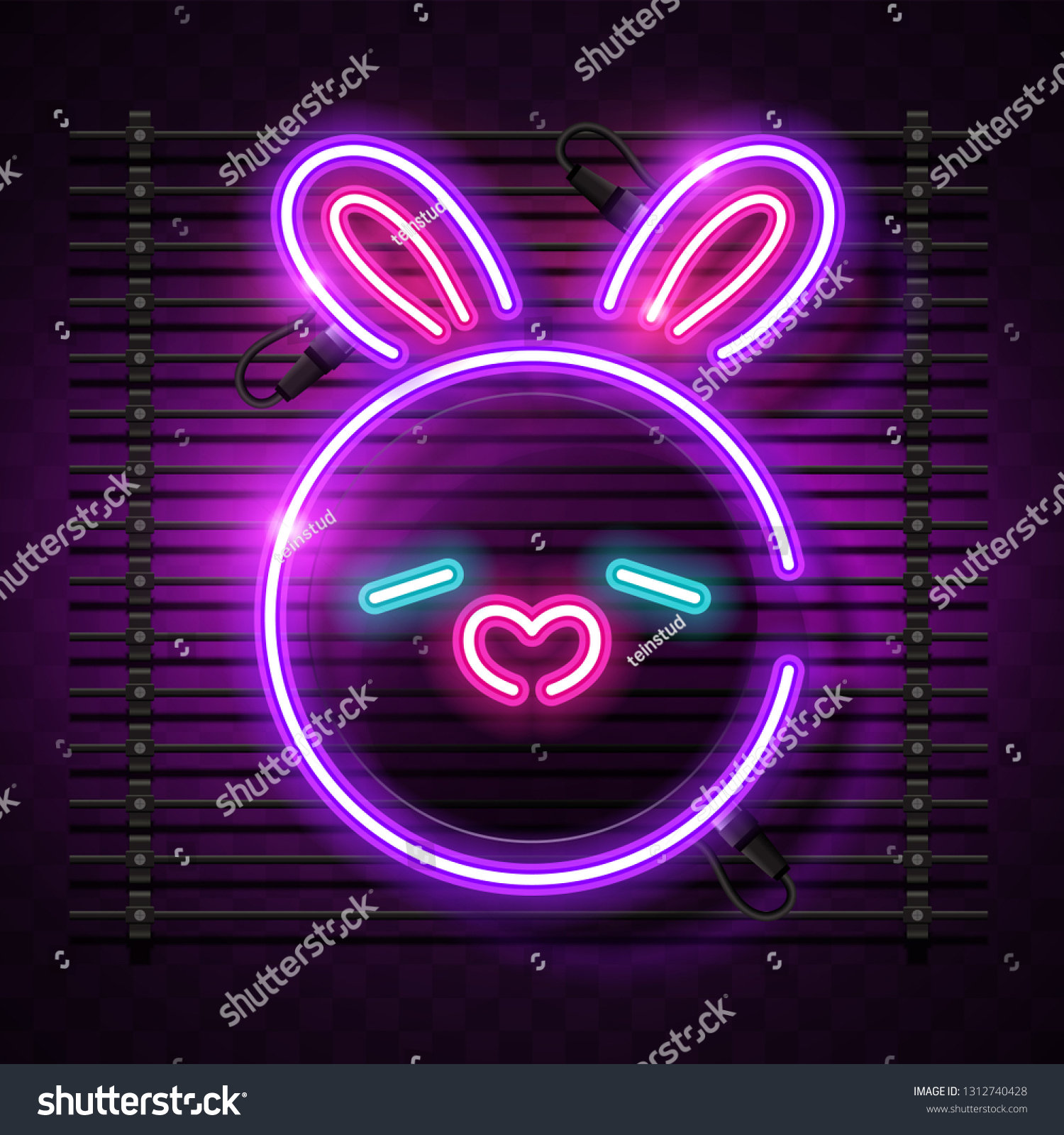 Rabbit Neon Design Stock Vector (Royalty Free) 1312740428 | Shutterstock