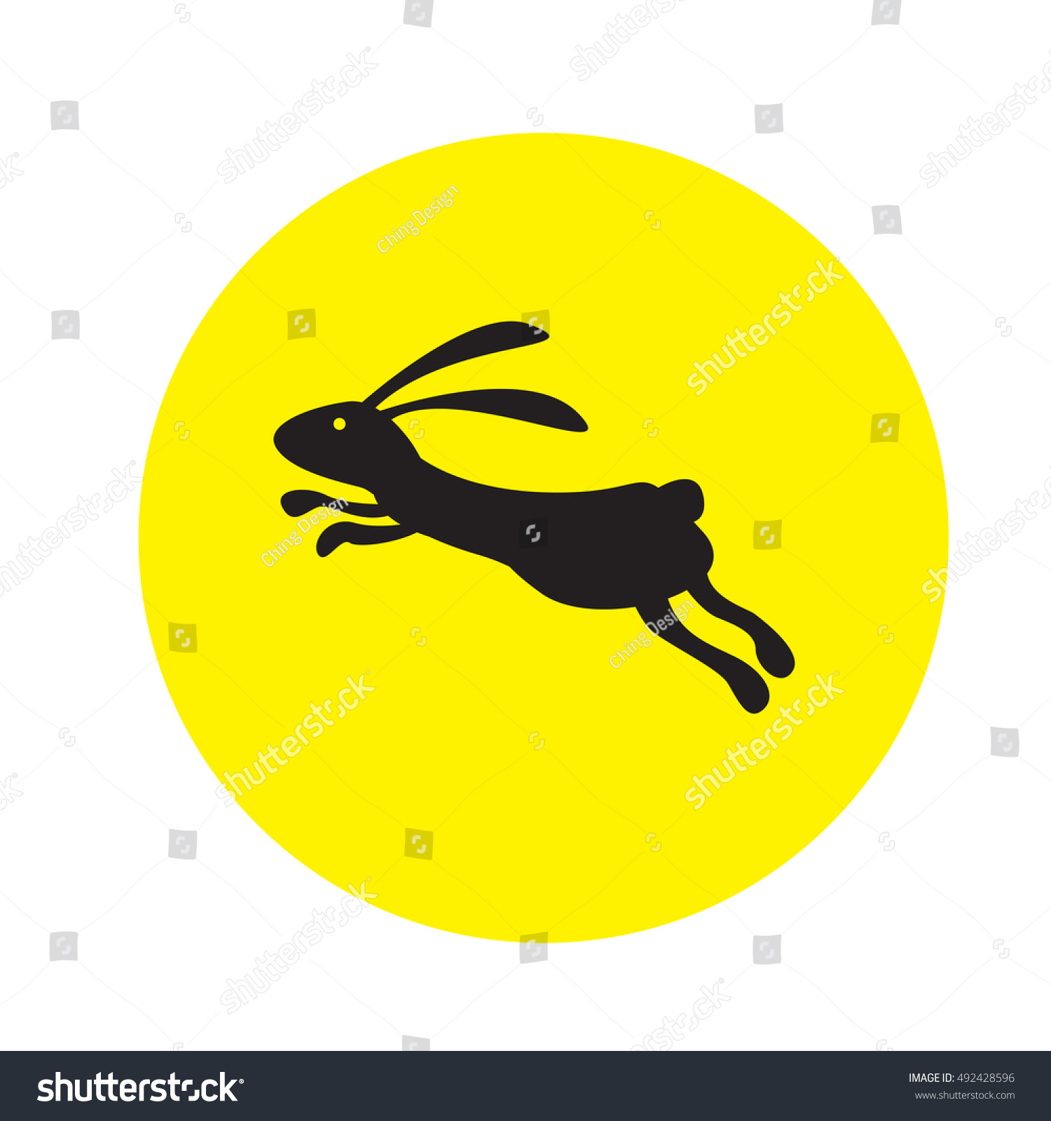 Rabbit On Moon Concept Vector Illustration Stock Vector (Royalty Free ...