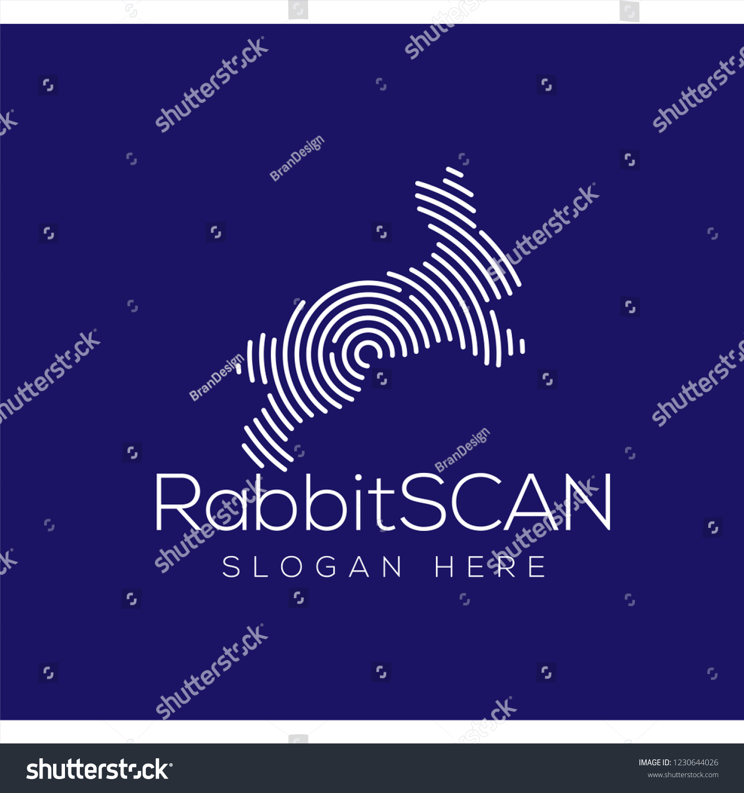 Rabbit Scan Technology Logo Vector Element Stock Vector (Royalty Free ...