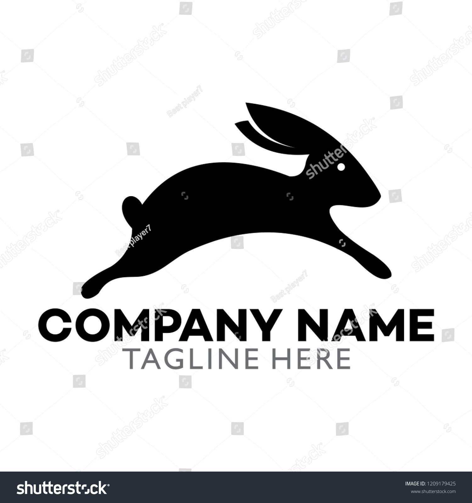 Rabbit Silhouette Logo Concept: vector de stock (libre de regalías ...