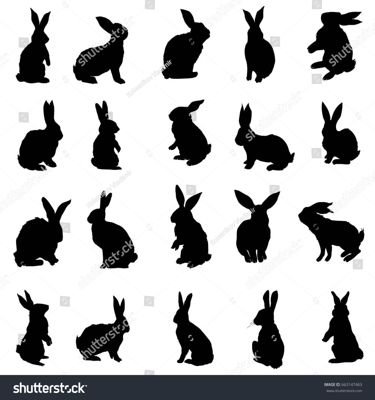 Rabbit Silhouette Vector Illustration: เวกเตอร์สต็อก (ปลอดค่าลิขสิทธิ์ ...